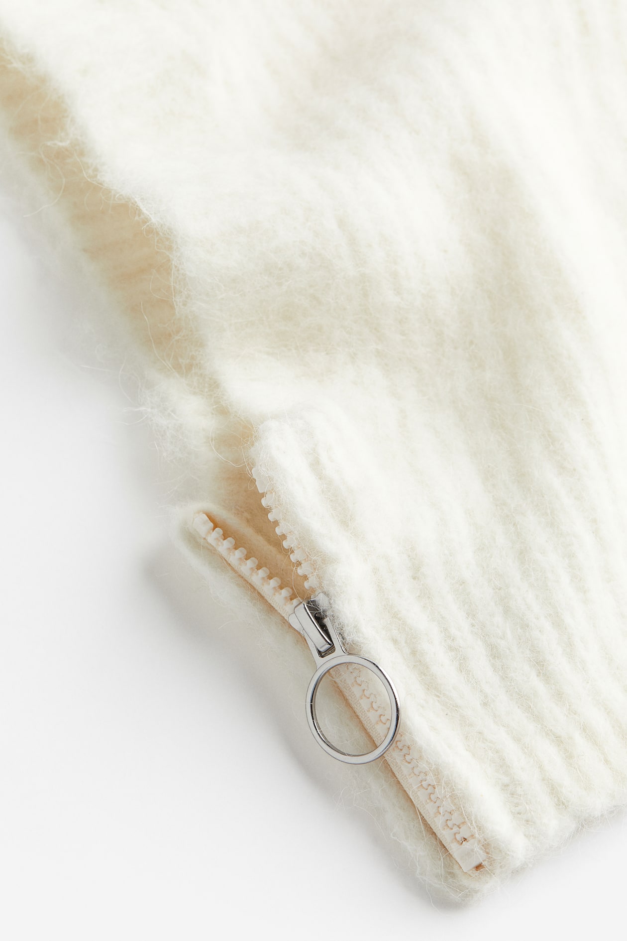 Women's White Rib-knit wool-blend balaclava | H&M GB