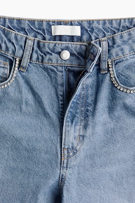 Jeans mit Strass - Helles Denimblau - Ladies | H&M DE
