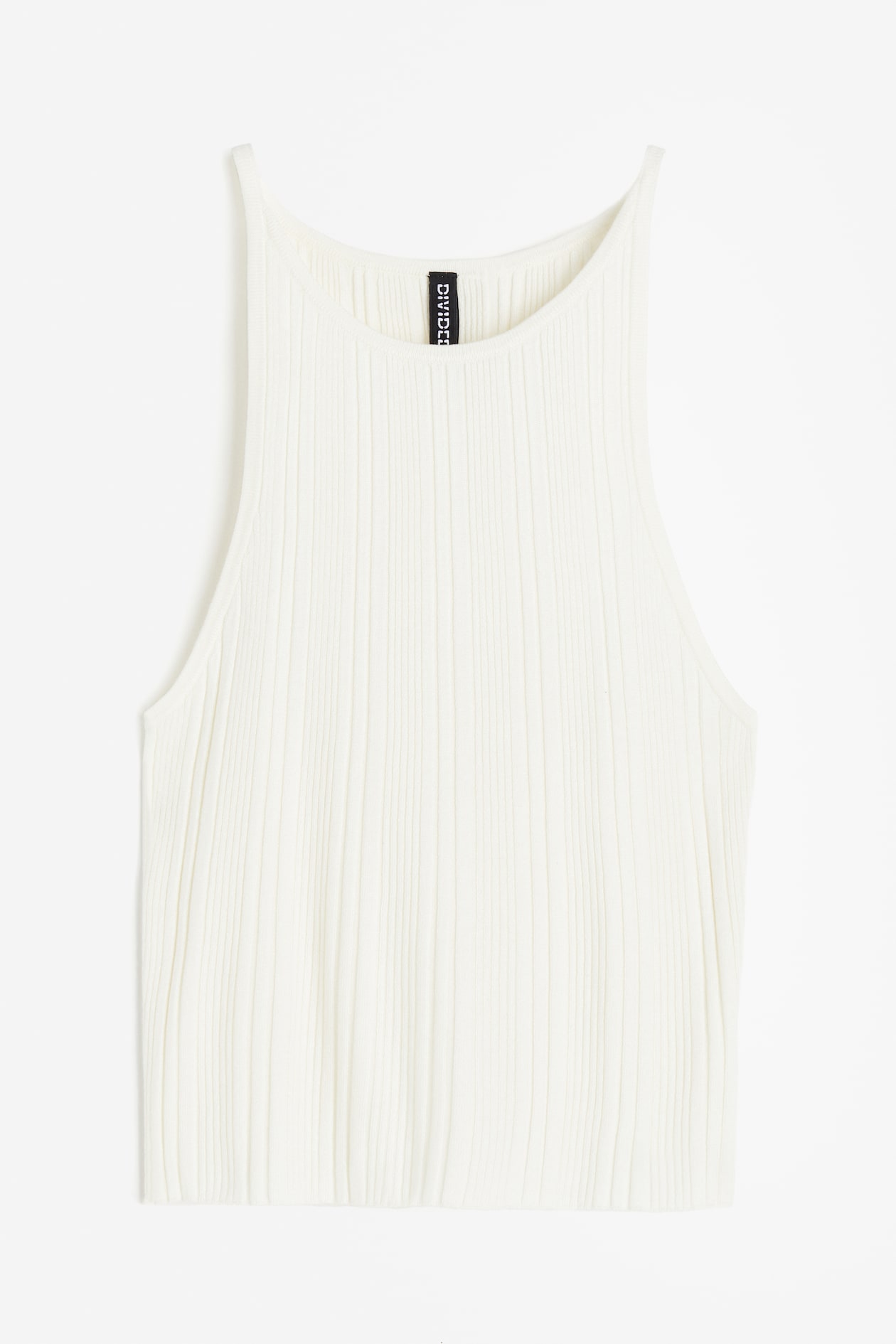 Rib-knit vest top - Cream - Ladies | H&M GB