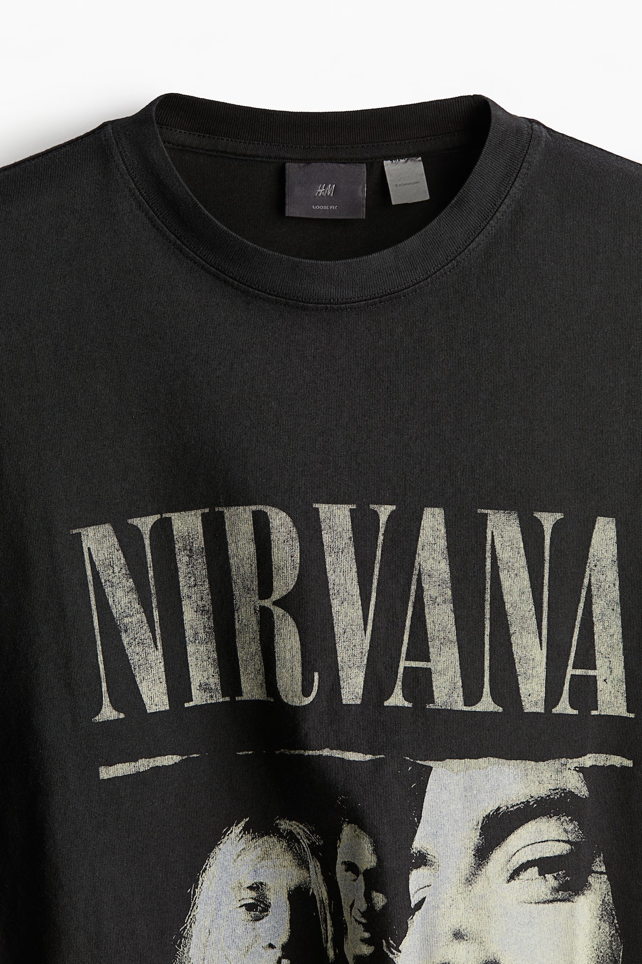 Loose Fit Vintage-Look Printed T-Shirt - Black/Nirvana - Men | H&M US