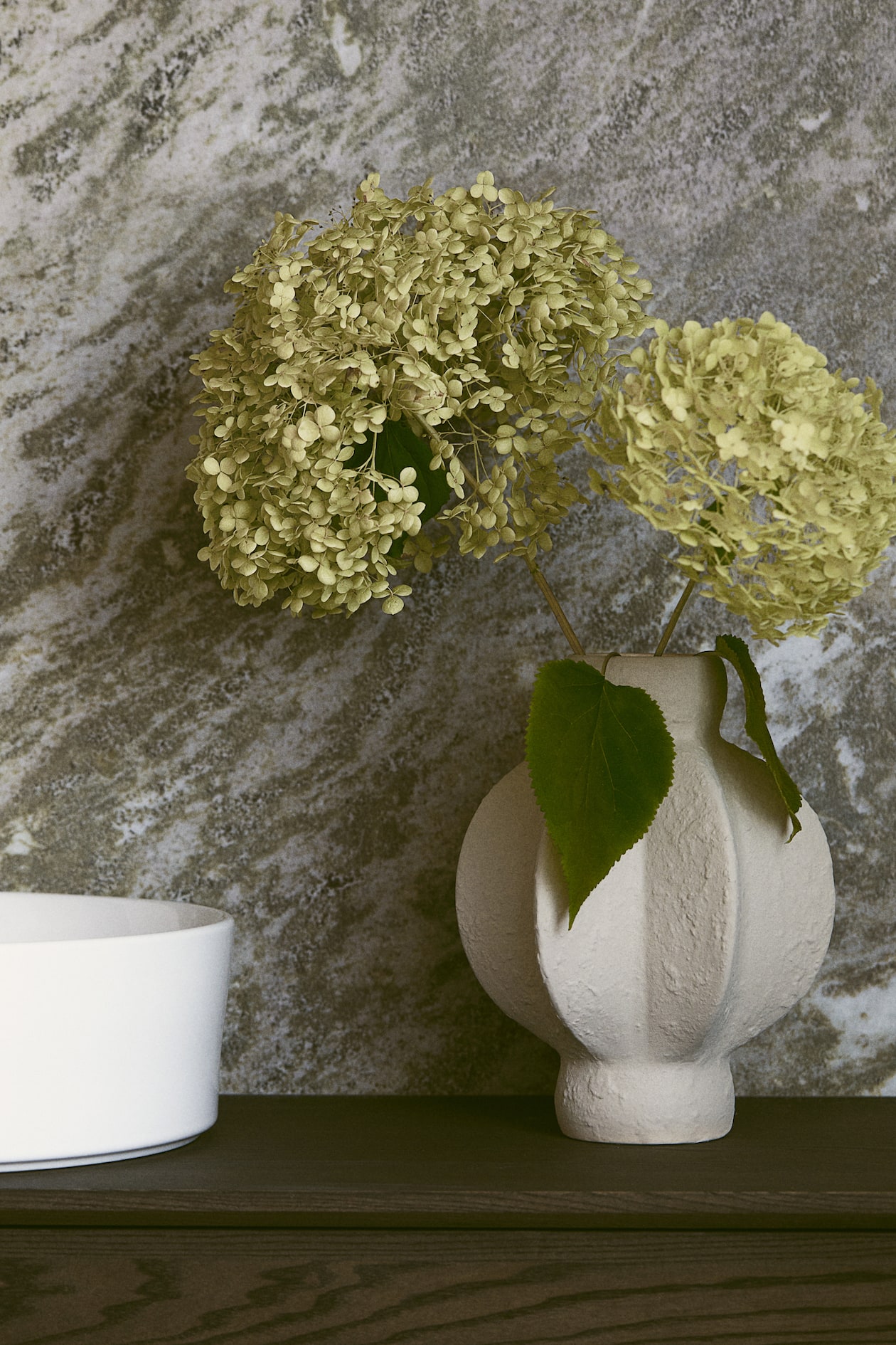 Natural white Textured stoneware vase at H&M Home | H&M GB