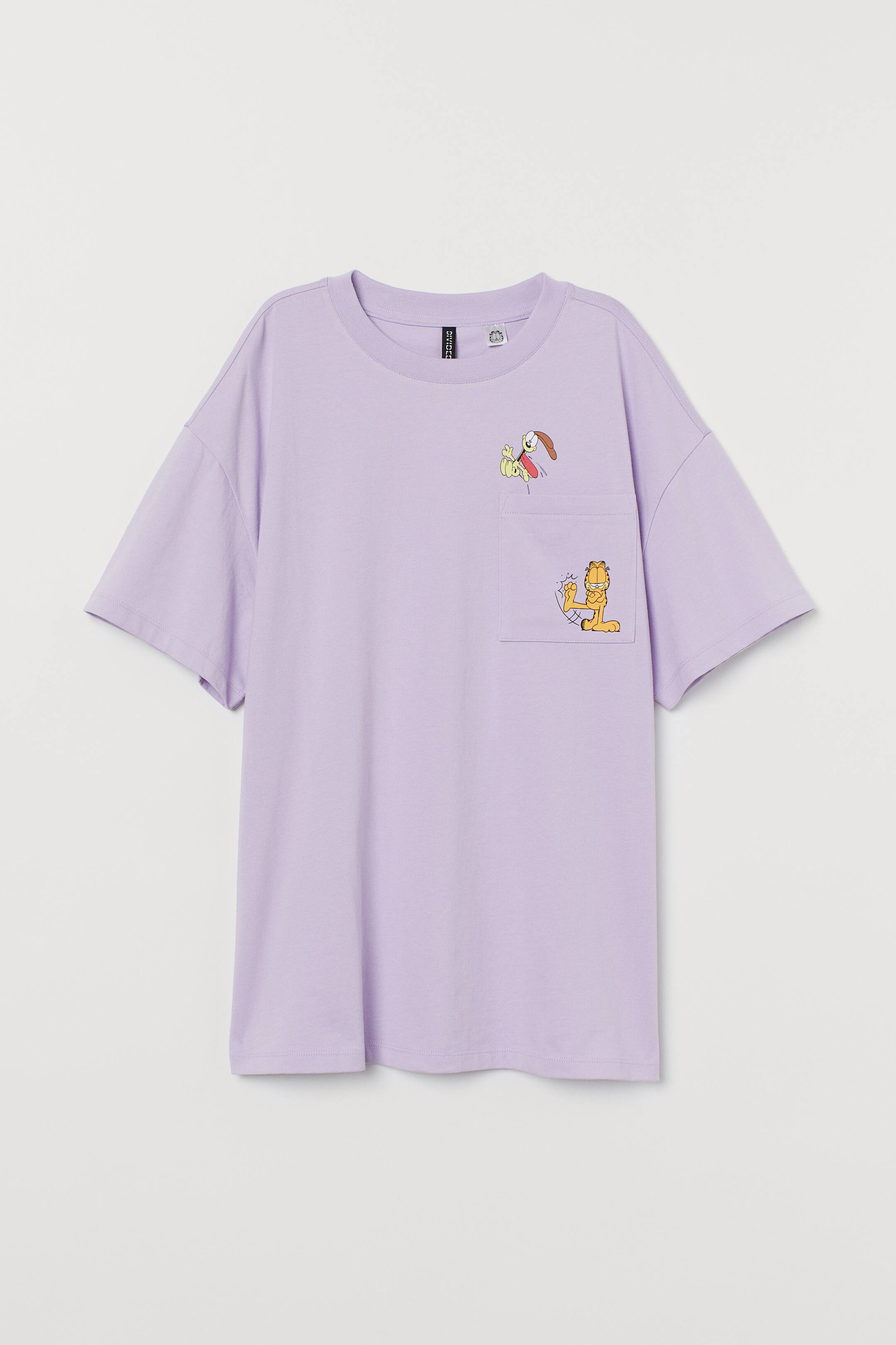 Oversized T-shirt - Purple/Garfield - Ladies | H&M HK