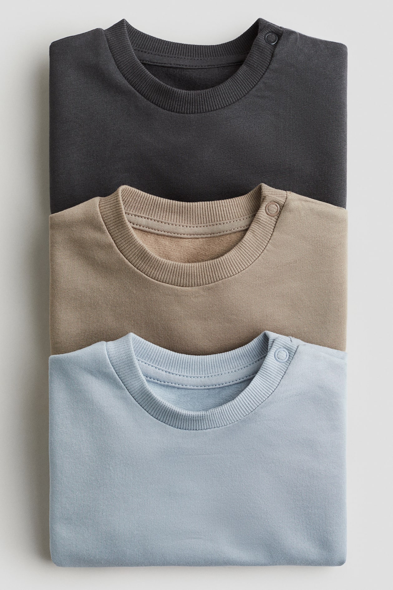 Light blue/dark gray 3-pack Cotton Sweatshirts for kids | H&M US