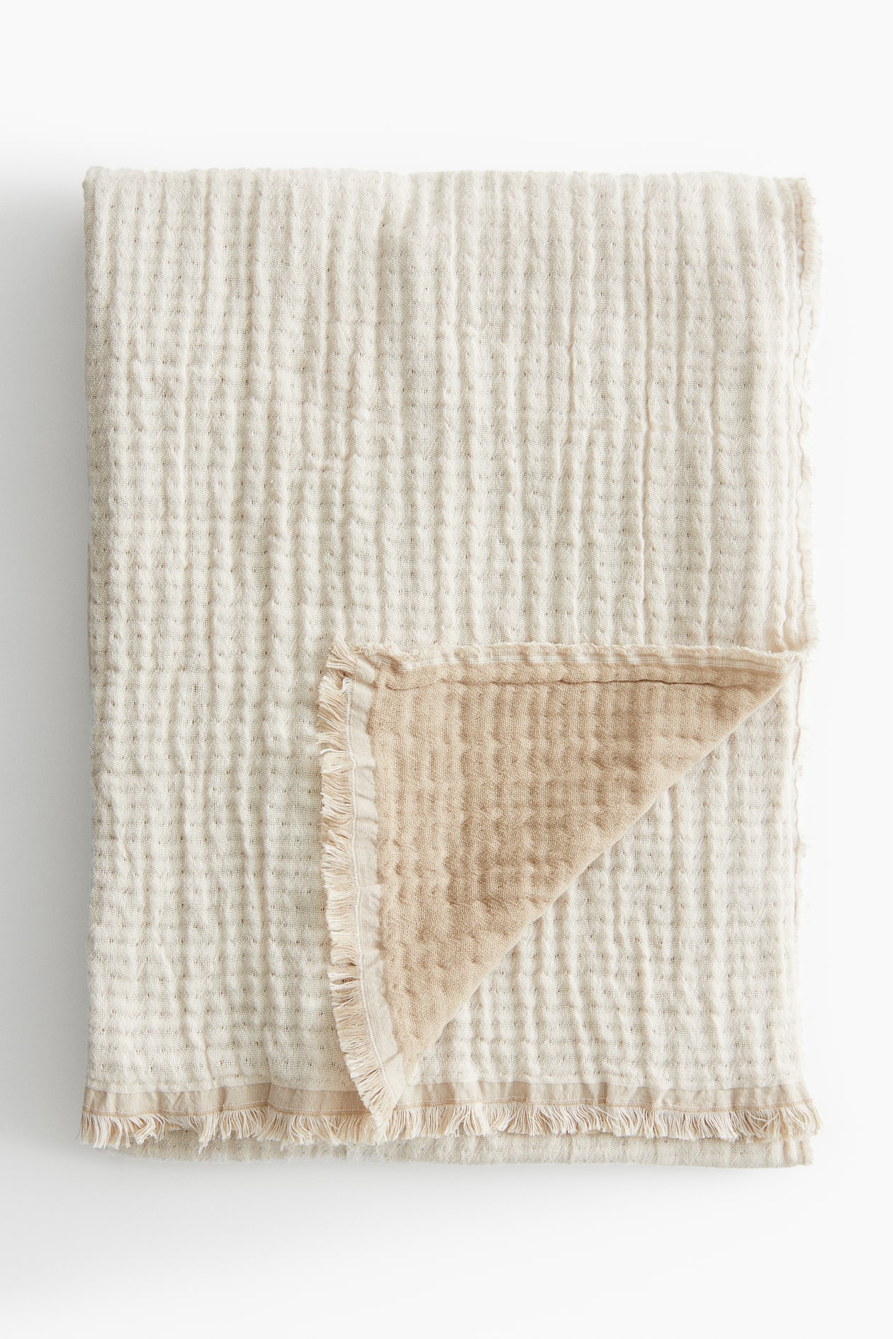 Cotton Muslin Throw - Light beige - Home All | H&M US