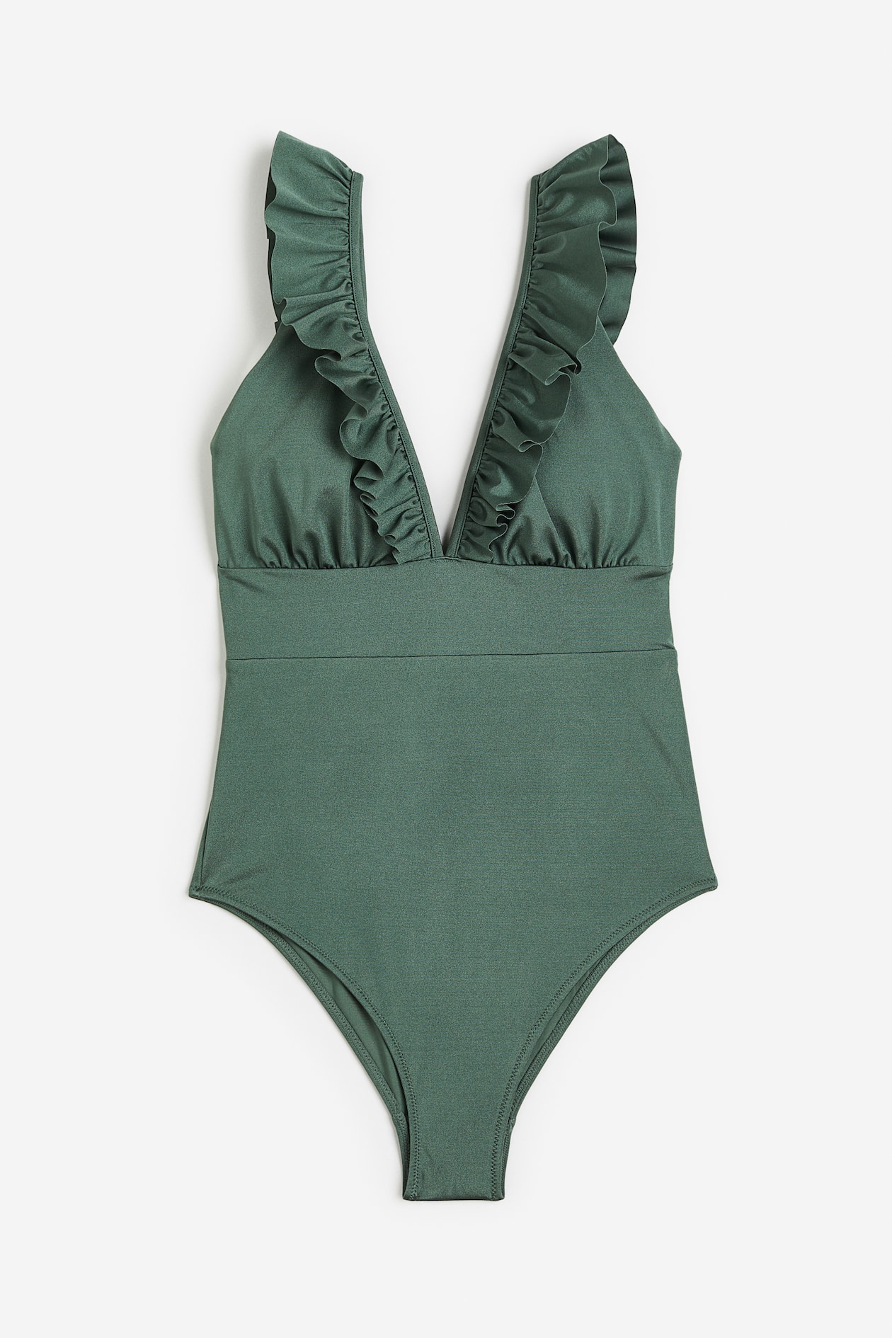 Padded-cup swimsuit - Khaki green - Ladies | H&M GB
