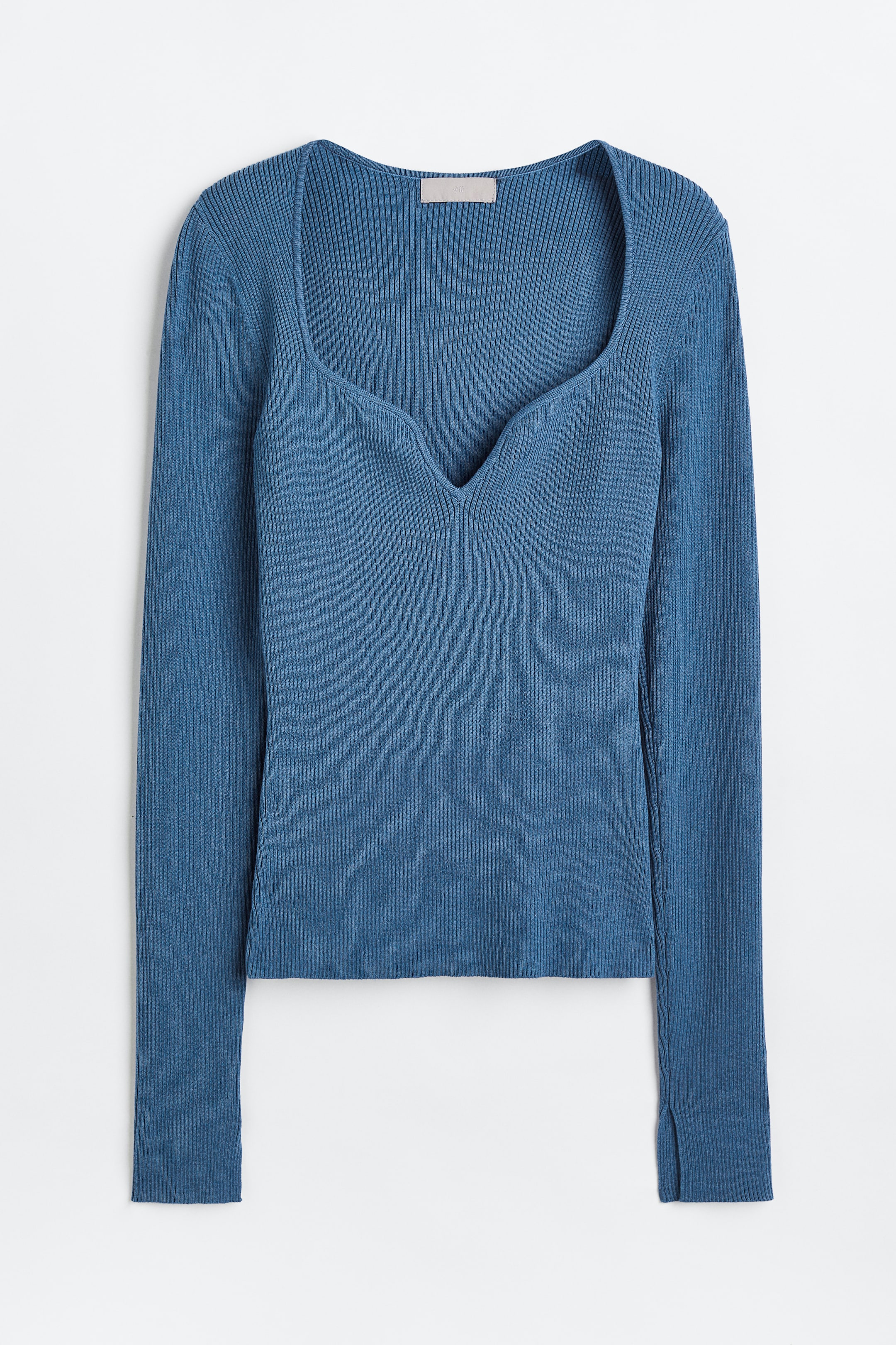 Rib-knit top - Blue - Ladies | H&M GB