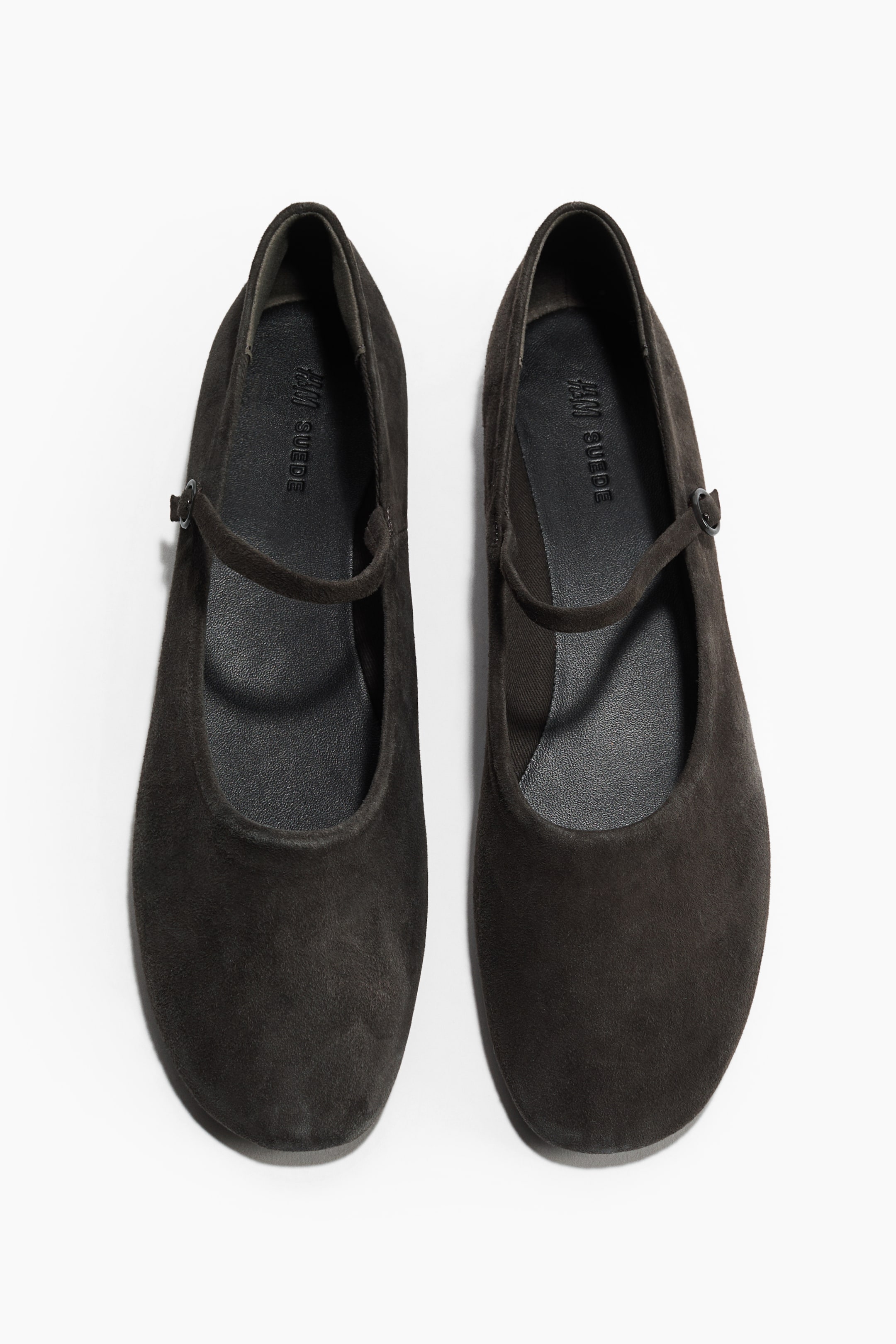 Women's Dark khaki green Suede Mary Jane Flats | H&M CA