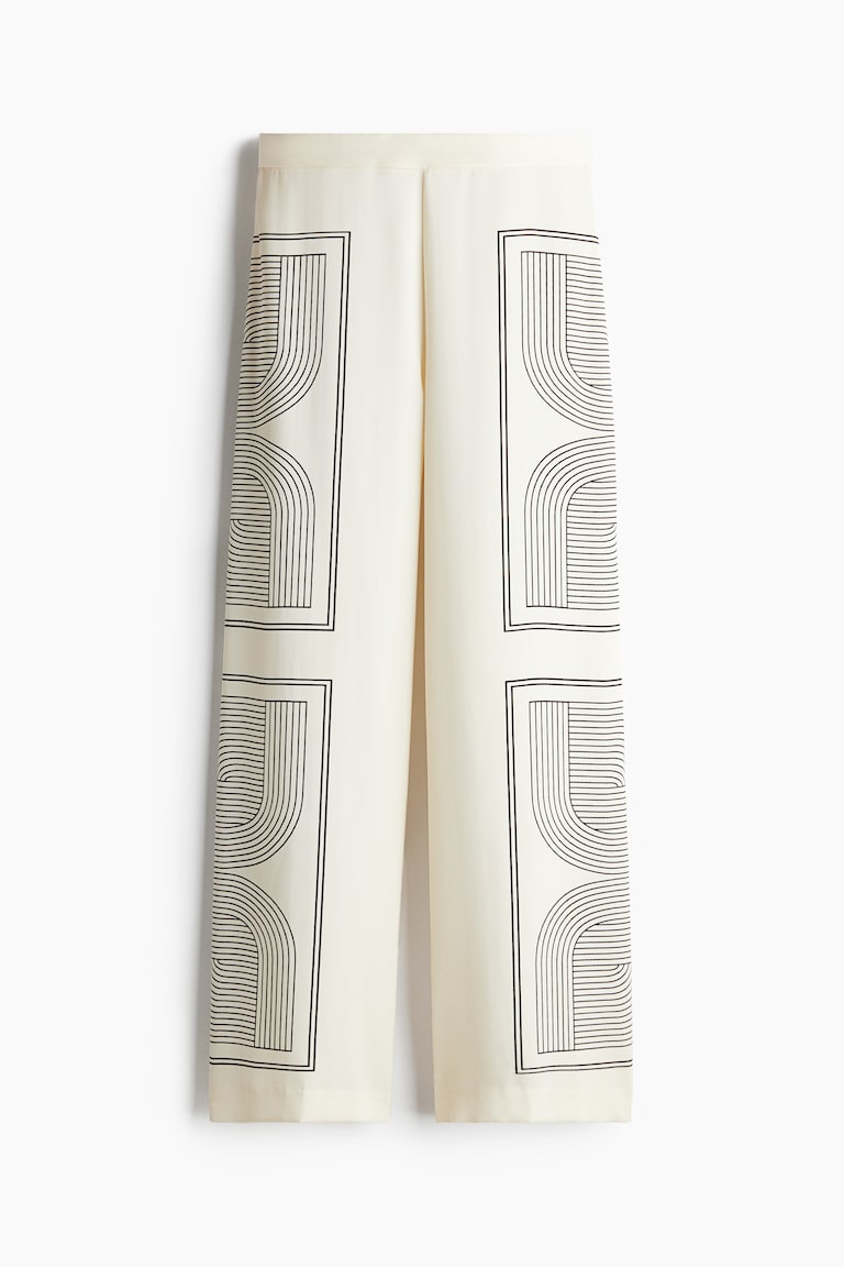 Women's Cream/patterned Straight-Leg Pants | H&M US