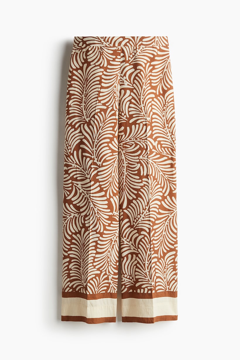Women's Brown/patterned Wide-Leg Pants | H&M CA