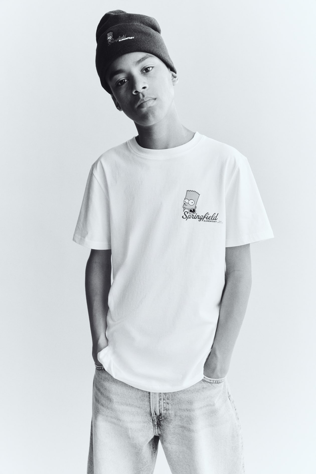 Navy blue/The Simpsons Appliquéd beanie for kids | H&M GB