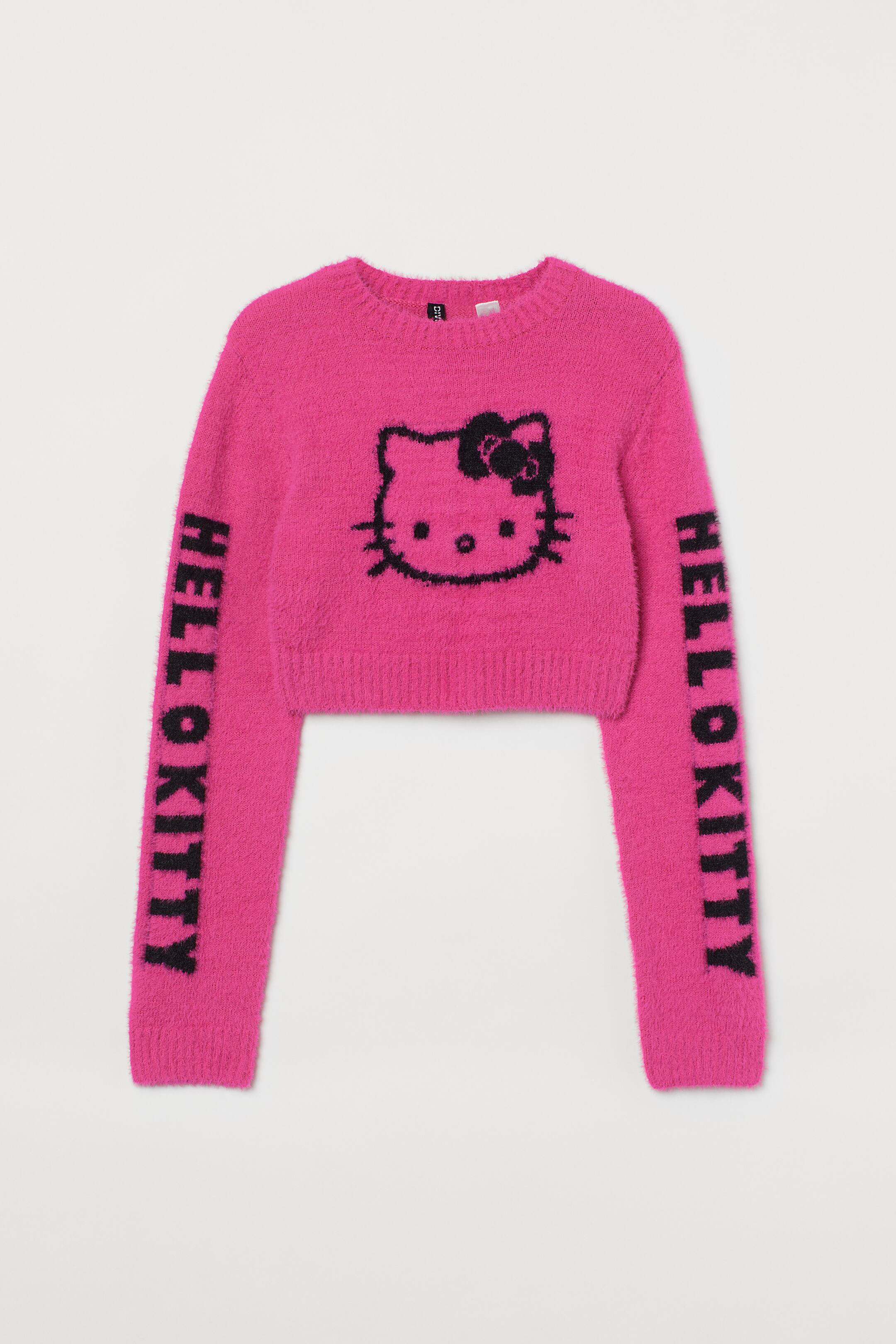 Cropped jumper - Pink/Hello Kitty - Ladies | H&M IN