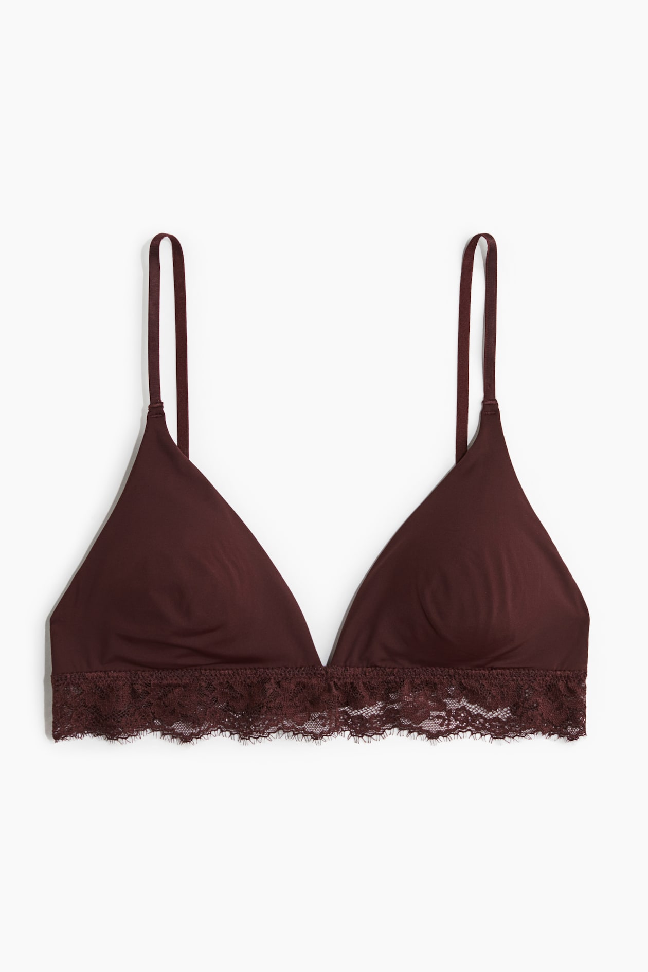 Padded Soft-Cup Microfiber Bra - Burgundy - Ladies | H&M US