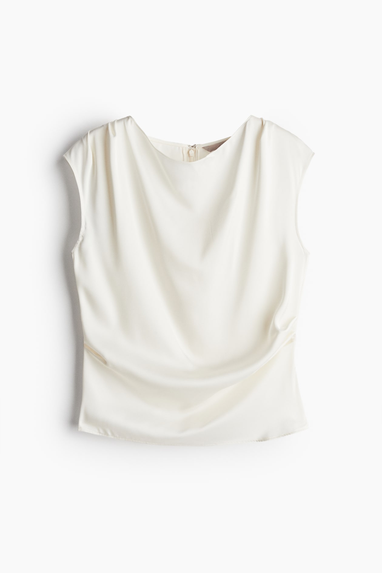 Gedrapeerde satijnen top - Wit - DAMES | H&M NL
