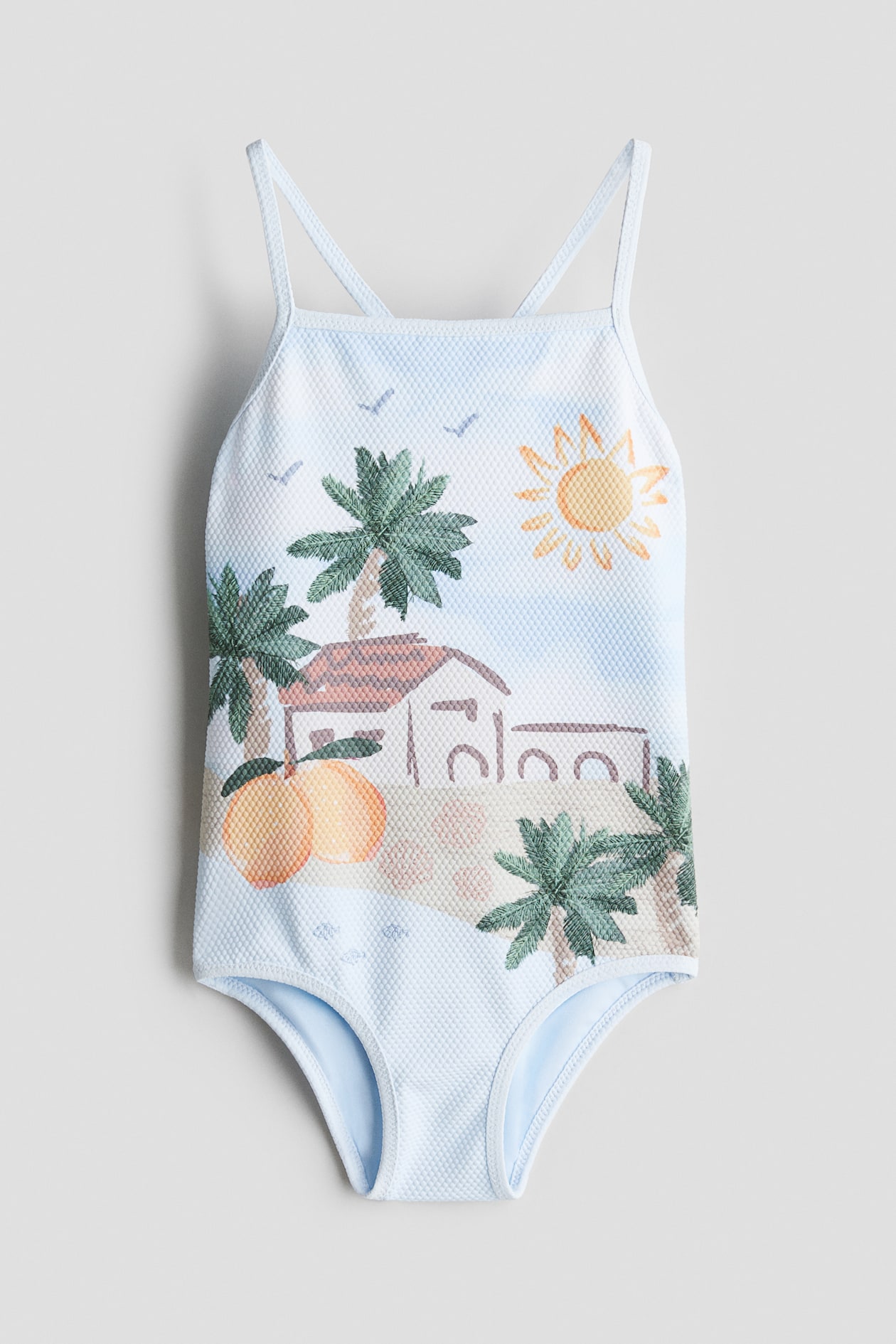 Plavky s texturou - Bleděmodrá/domek - DĚTI | H&M CZ