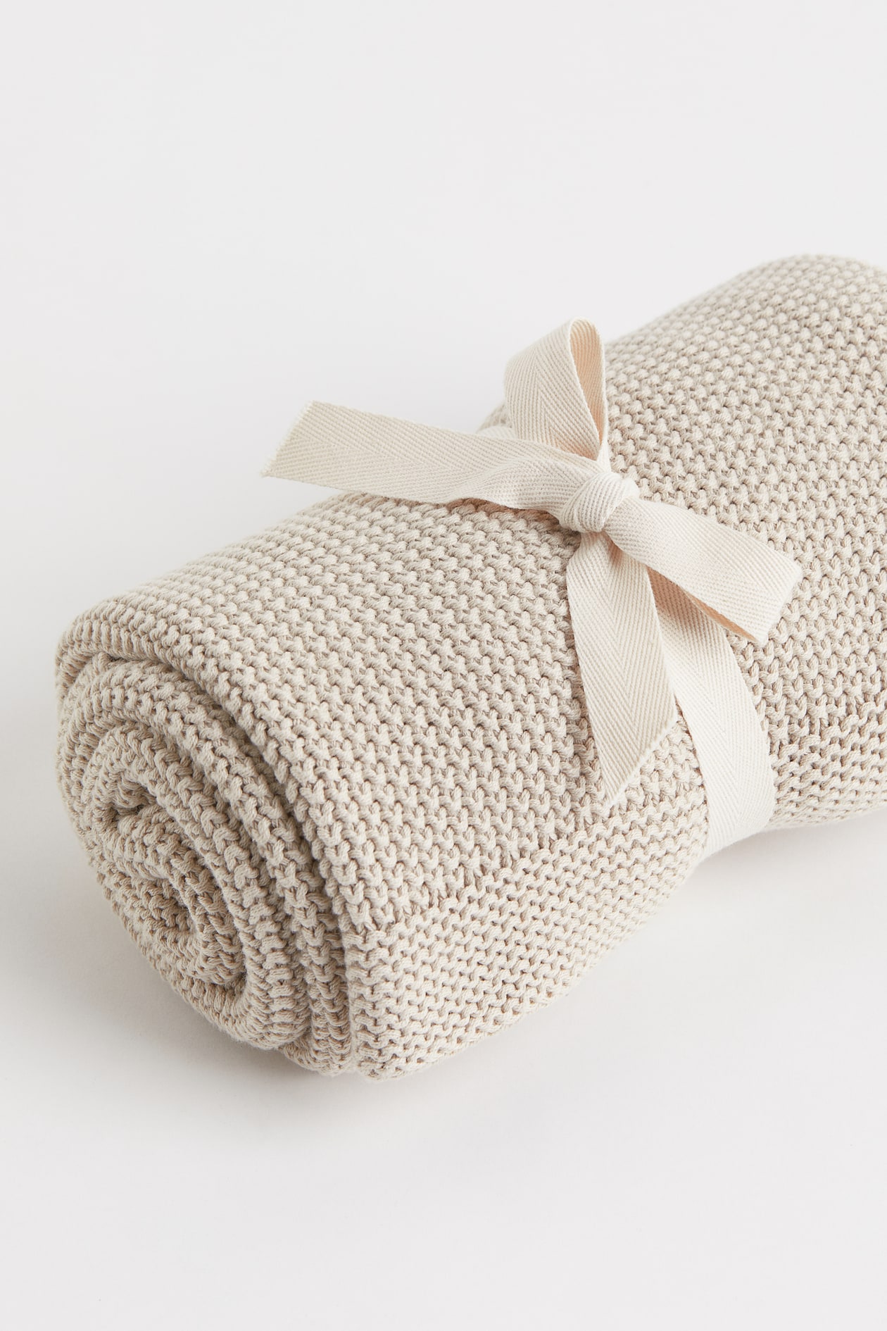 Light beige Moss-Stitched Cotton Baby Blanket at H&M Home | H&M US
