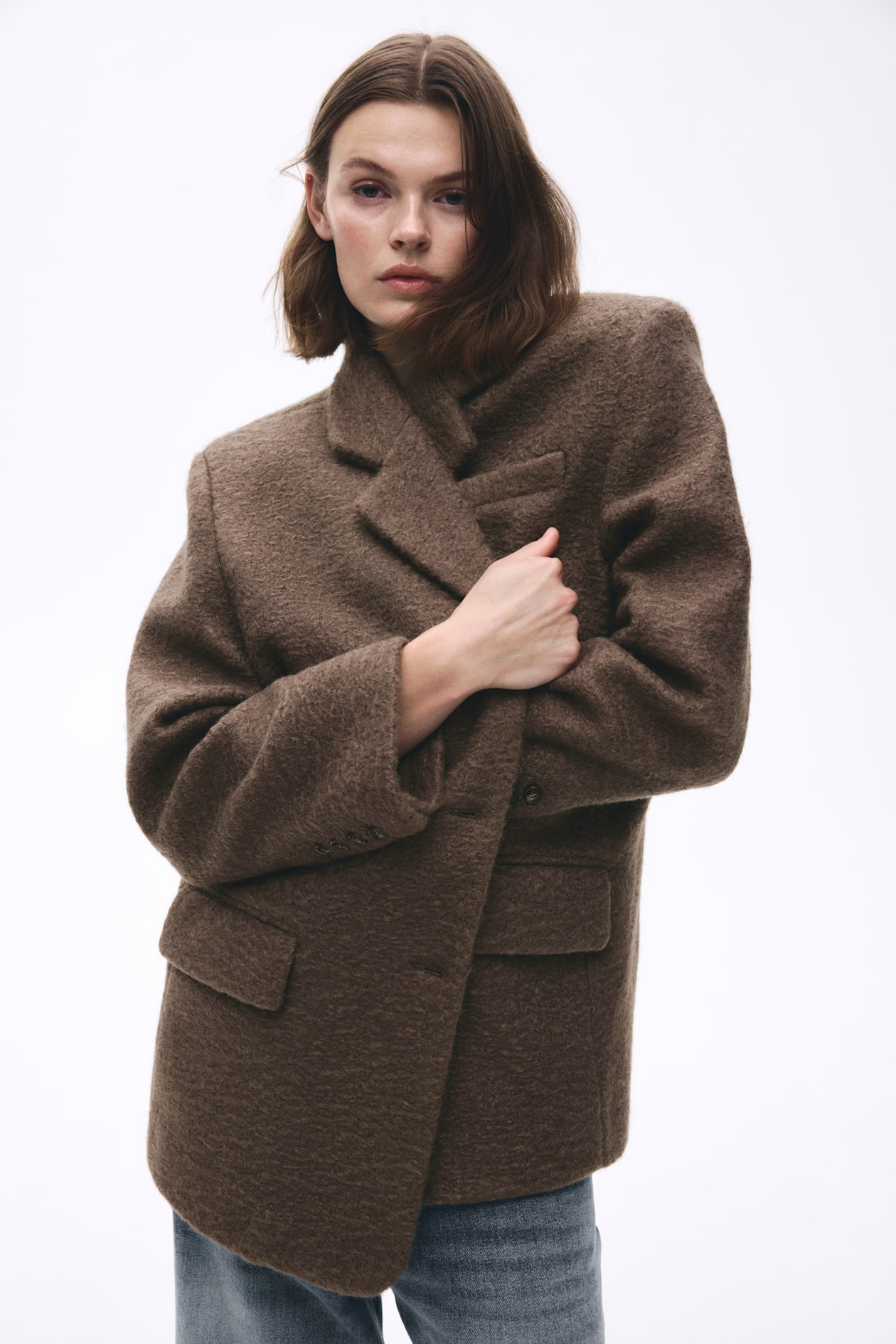 Women's Dark dusty brown Single-breasted blazer | H&M MY