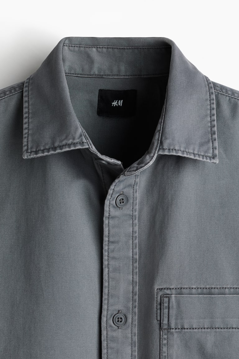 Regular-Fit Twill Overshirt - Dark gray - Men | H&M US