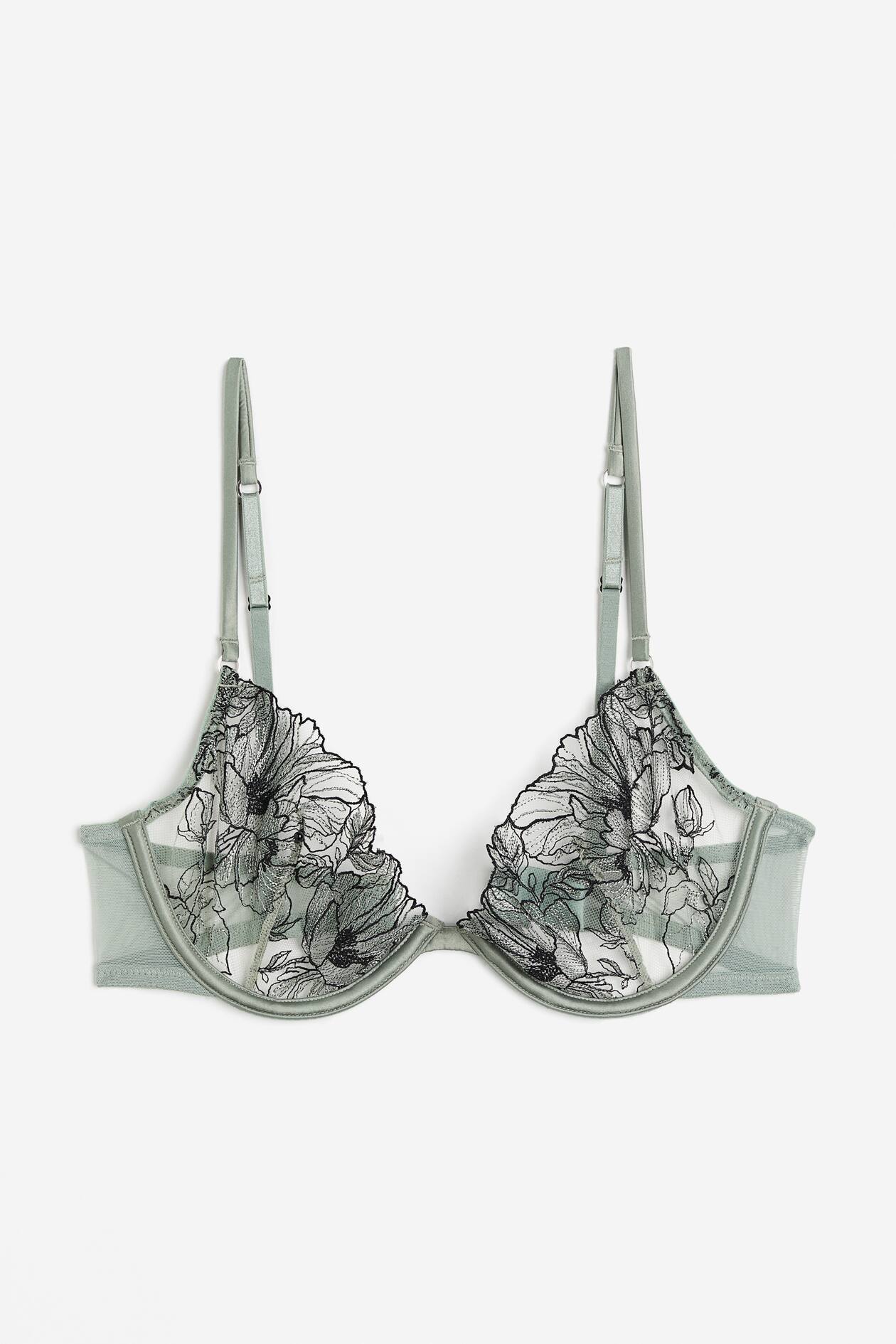 Unwattierter Bügel-BH aus Mesh - Hellgrün - Ladies | H&M DE