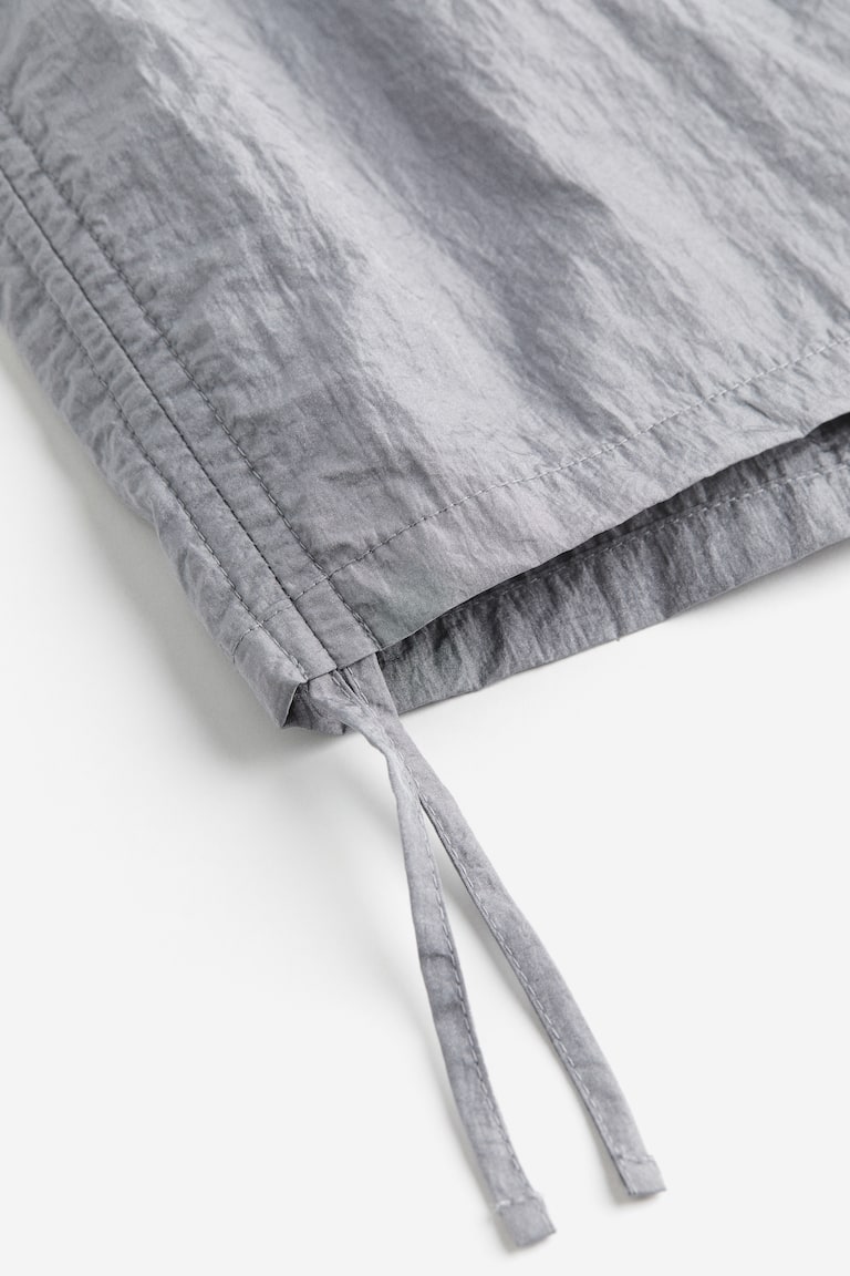 Women's Grey Drawstring-detail nylon pull-on shorts | H&M IN