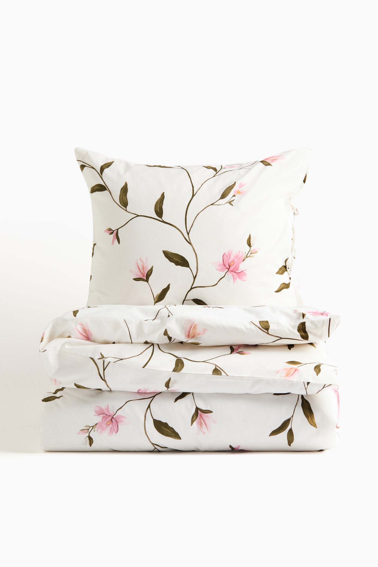 Pamuklu Tek Kişilik Nevresim Takımı - Beyaz/Çiçekli - Home All | H&M TR