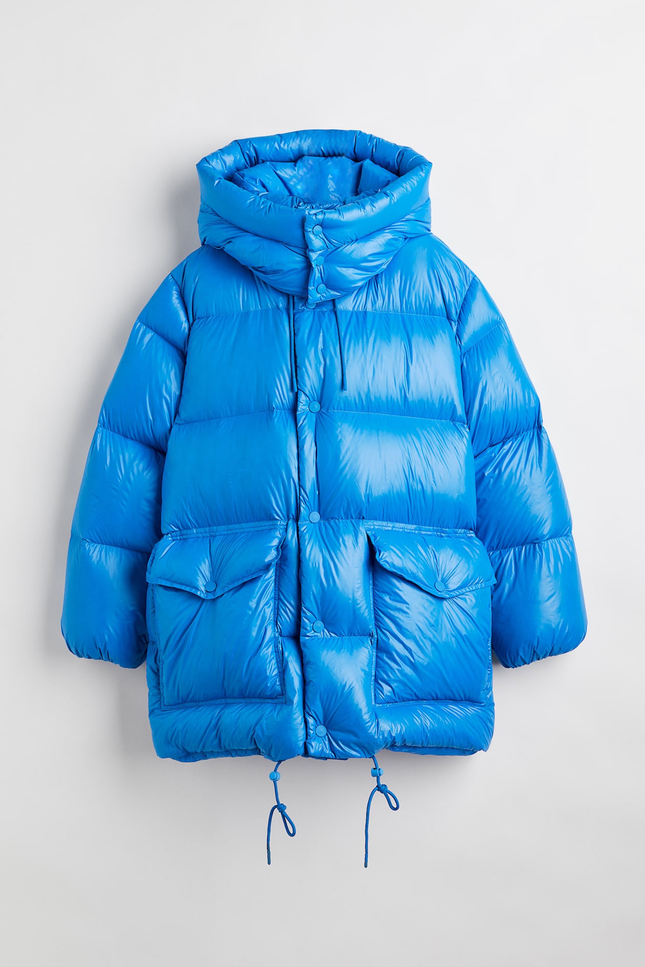 Hooded down jacket - Blue - Ladies | H&M GB