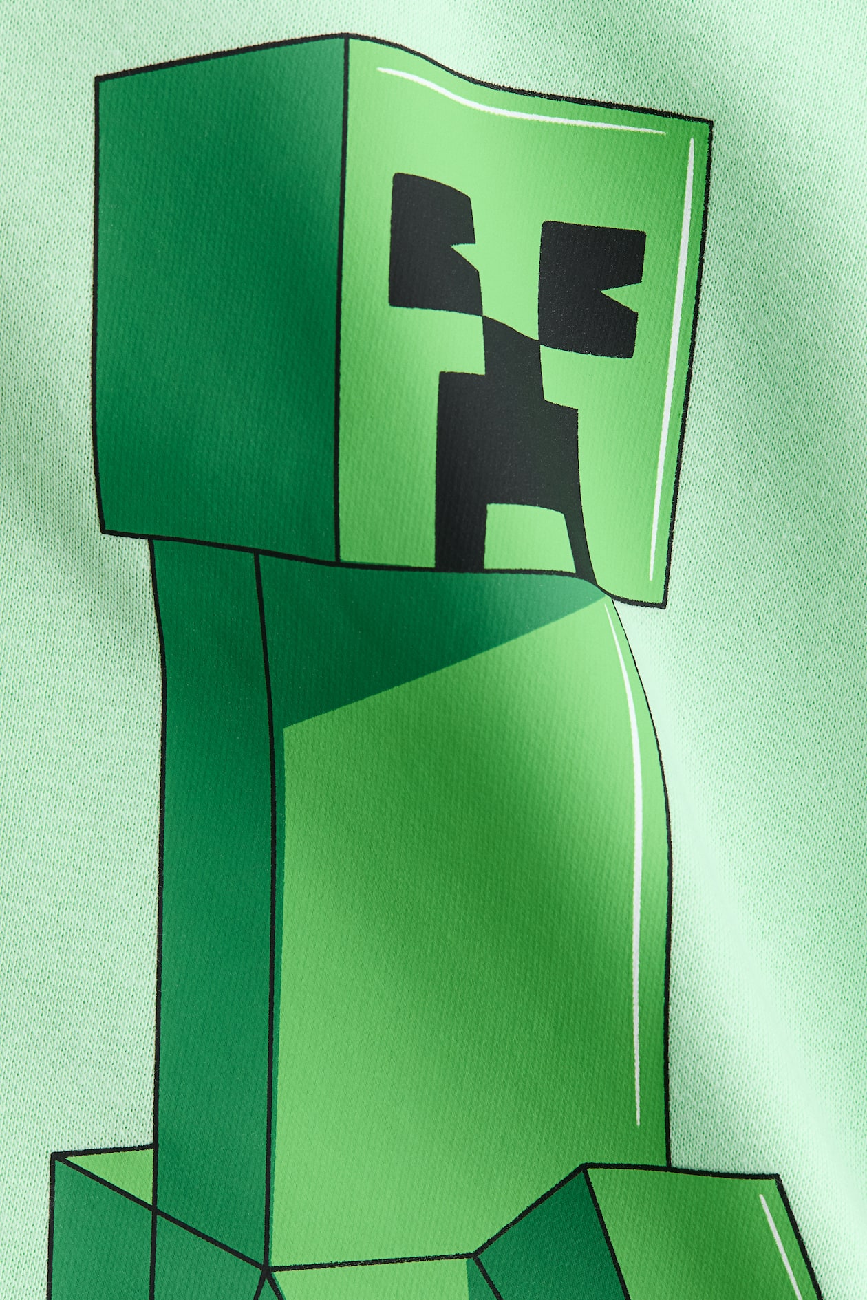 Printed Sweatshirt - Light green/Minecraft - Kids | H&M US