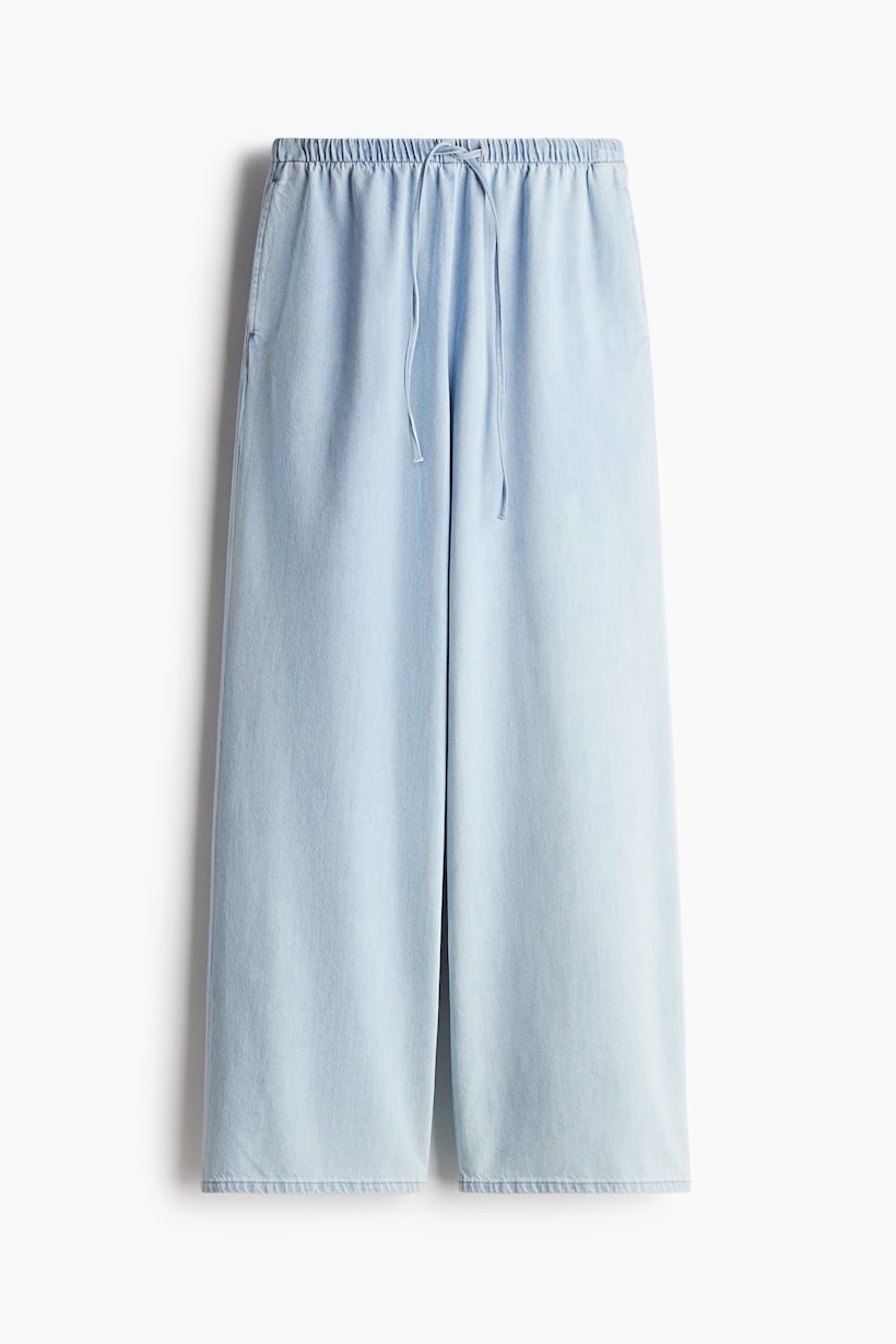 Feather Soft Denim Drawstring Pants - Light denim blue - Ladies | H&M US