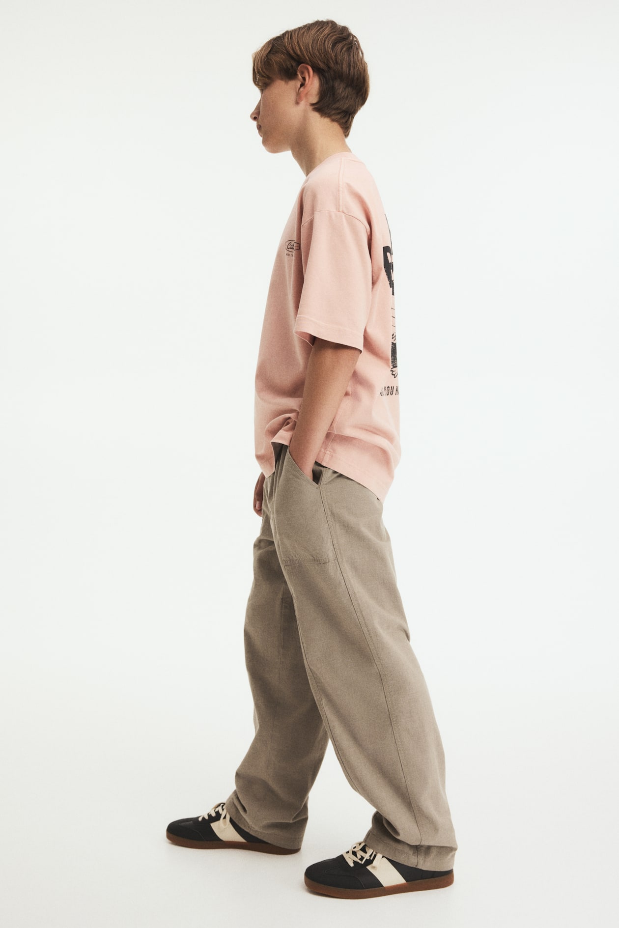 Poplin Joggers - Dark beige - Kids | H&M US