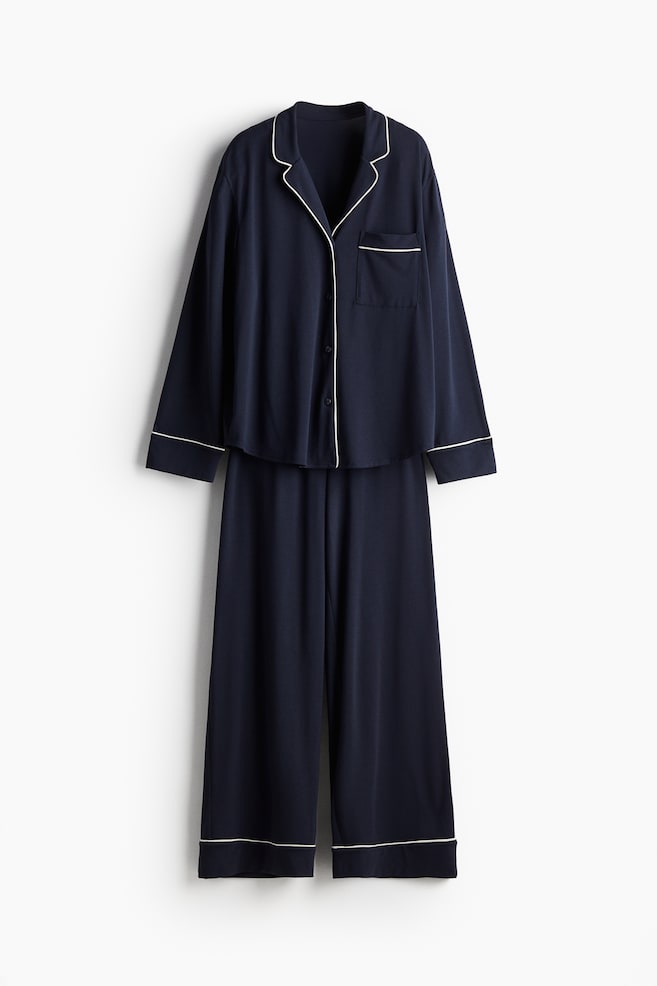 Viscose-Blend Pajamas - Navy blue - Ladies | H&M US