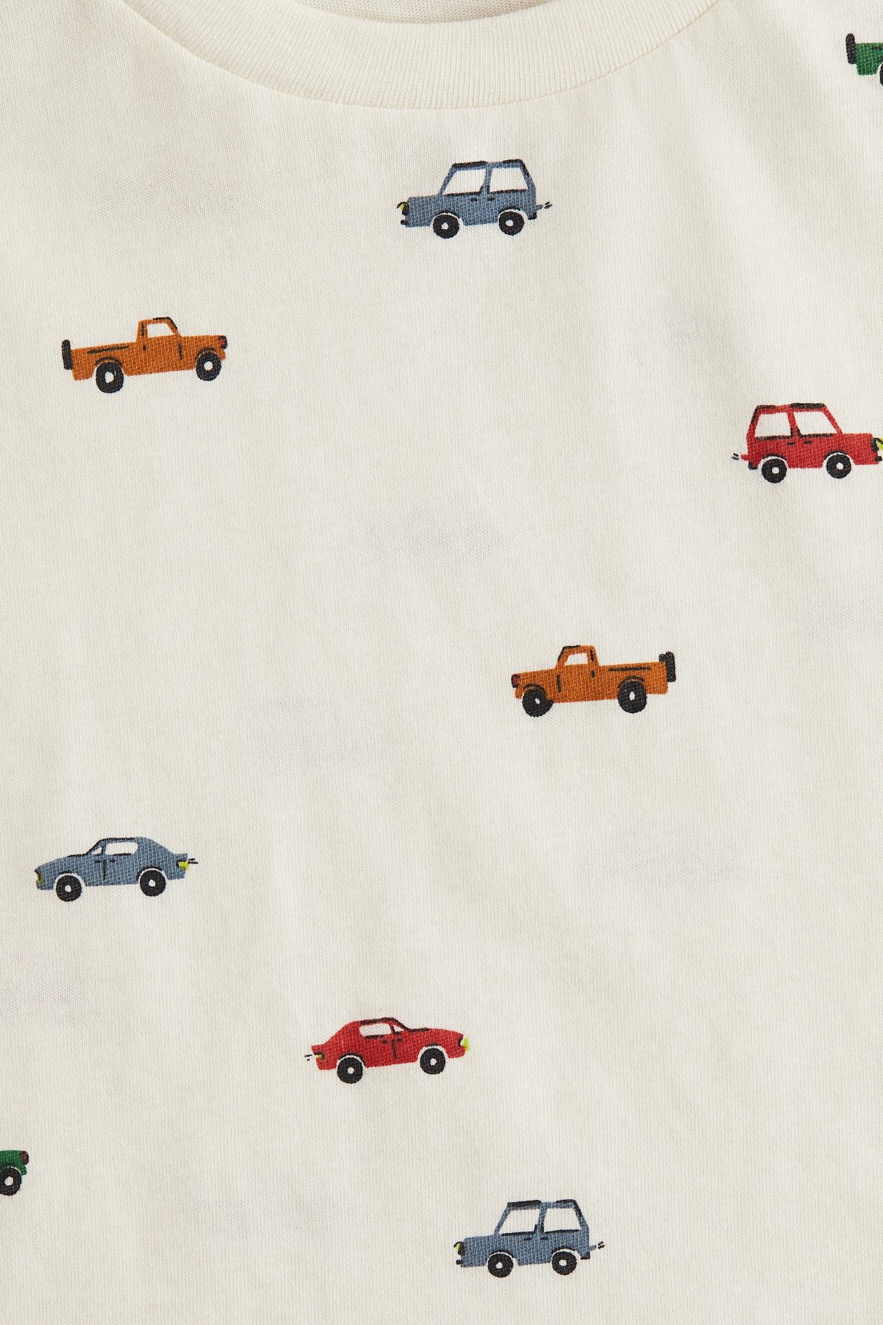 Cream/Cars Printed cotton T-shirt for kids | H&M IN