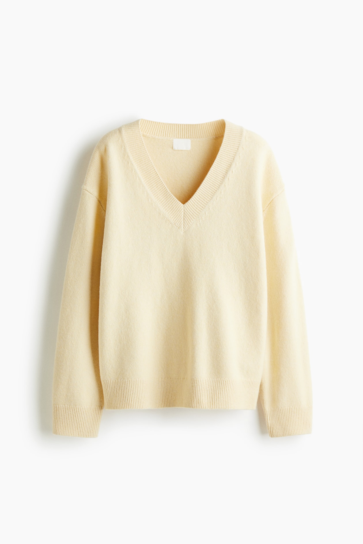 Women's Light yellow Oversized V-Neck Sweater | H&M CA