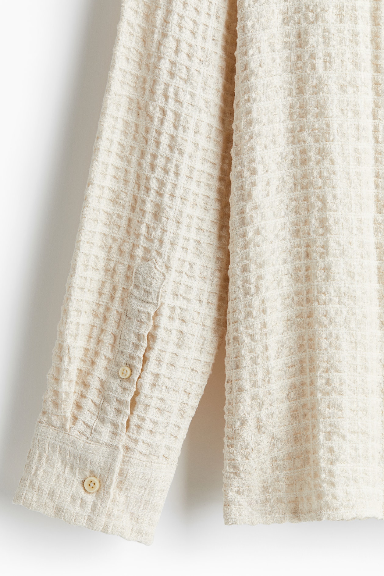 Men’s Cream Regular Fit Textured-Weave Shirt | H&M US