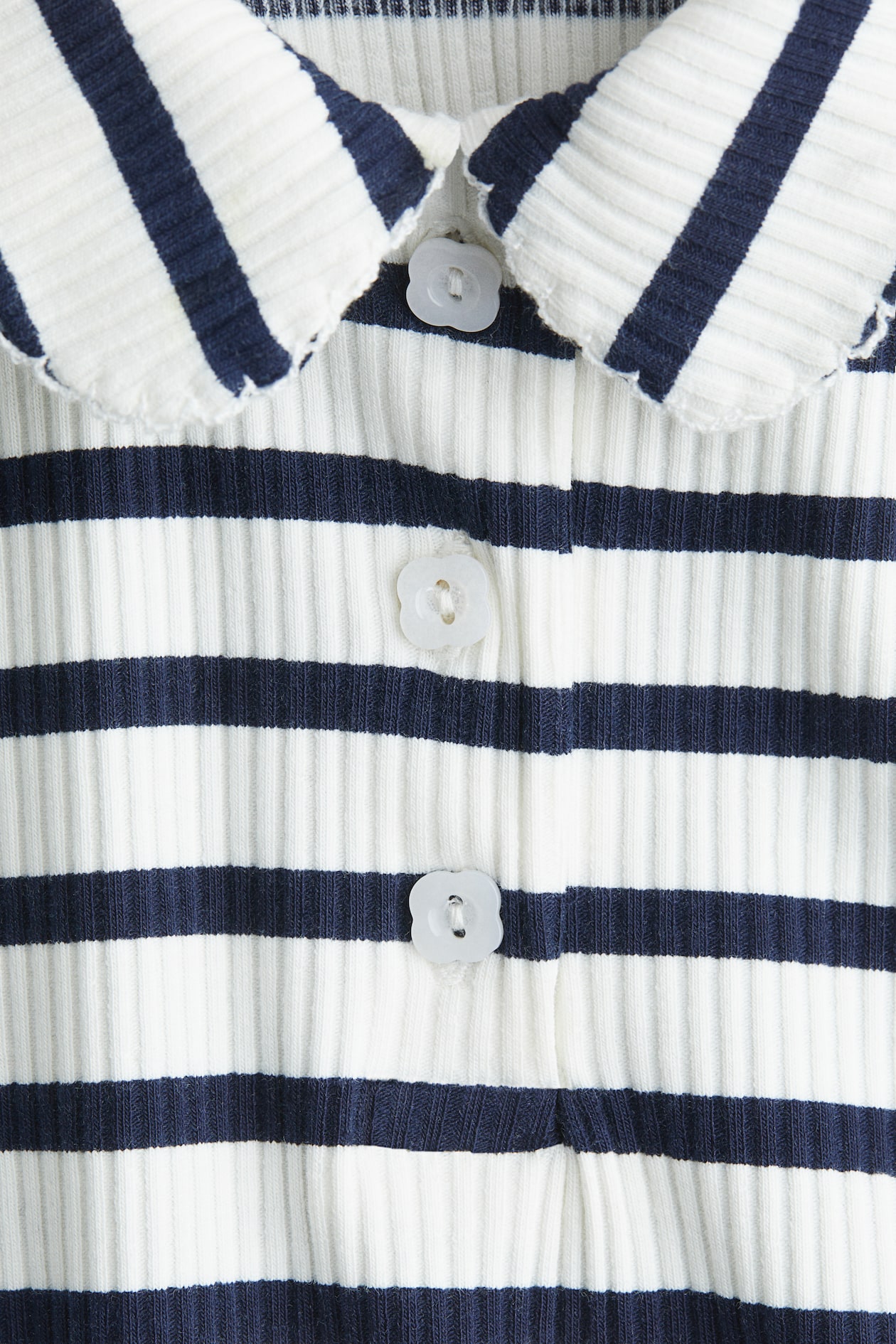 White/Blue striped Ribbed jersey dress for kids | H&M GB