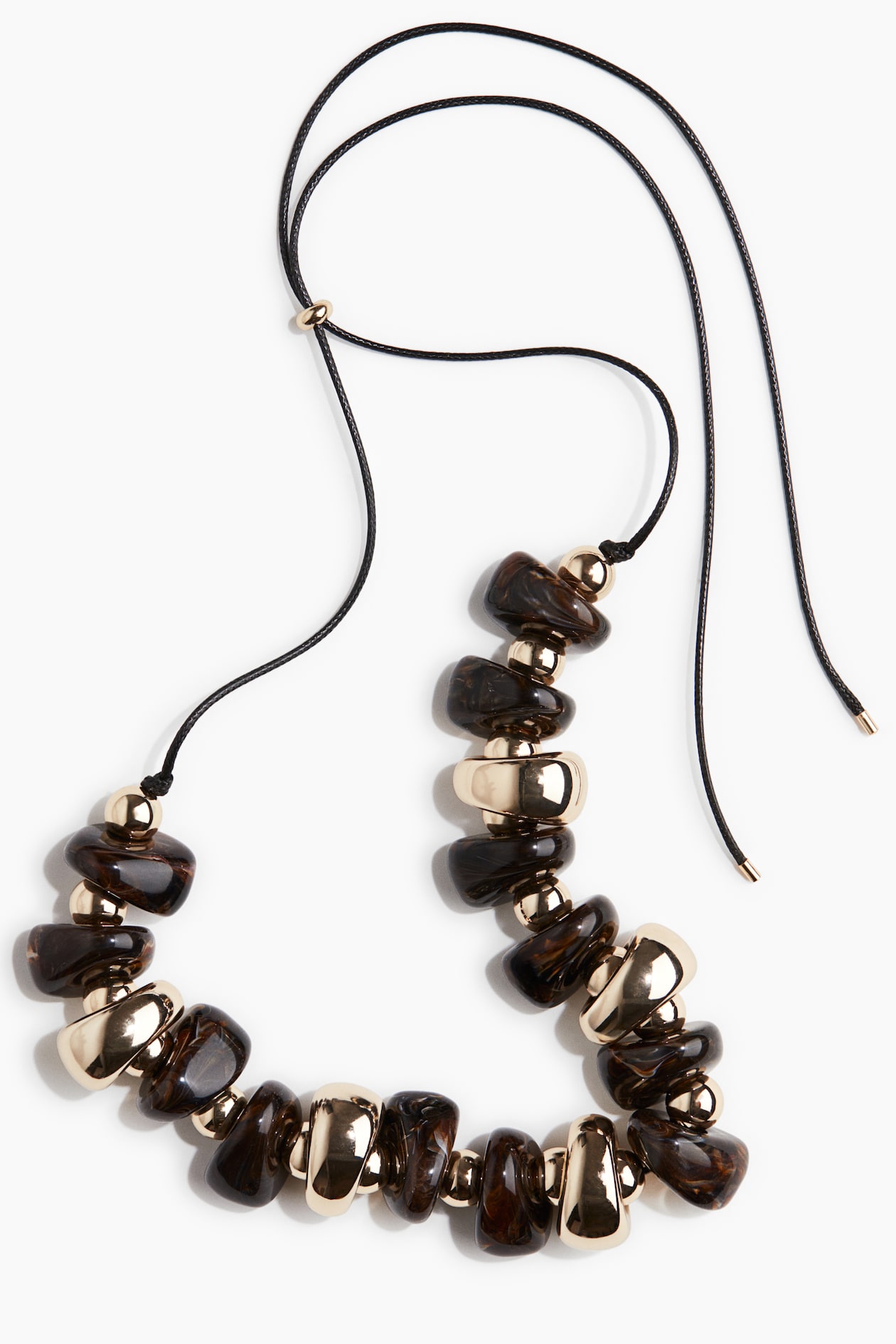 Women's Gold-colored/dark brown Beaded Cord Necklace | H&M CA