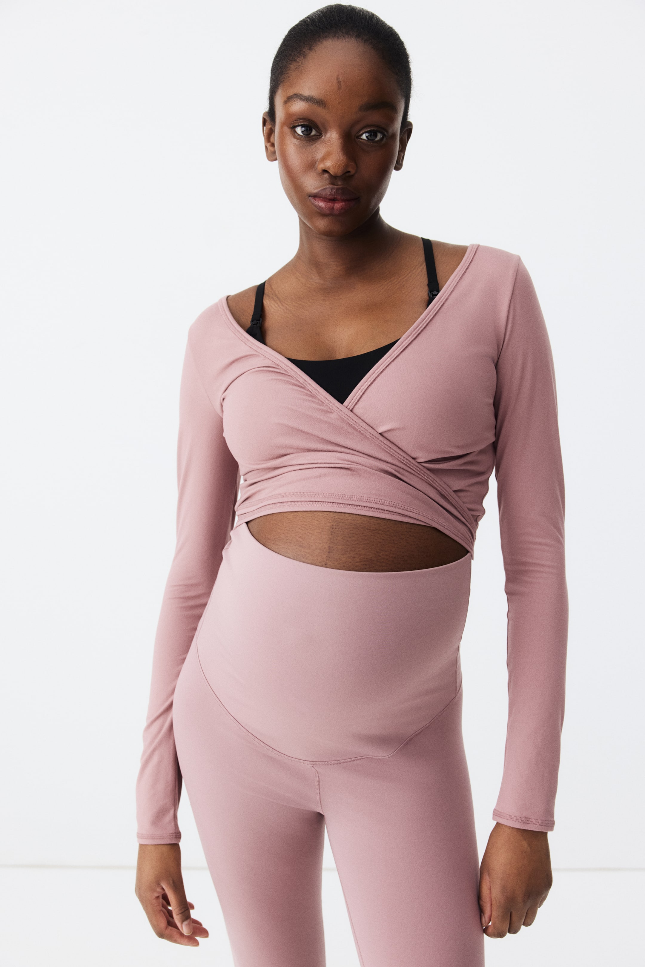 Women's Antique rose MAMA Short Wrap Top | H&M CA