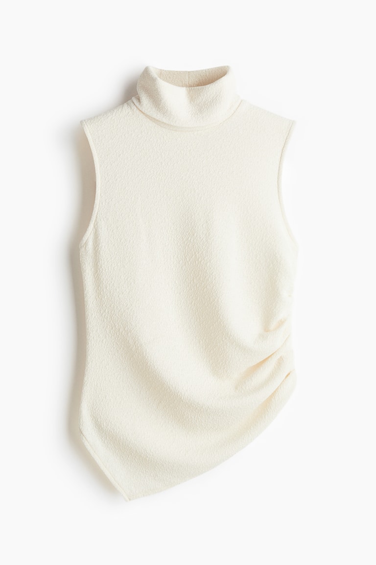 Women's Cream Draped polo-neck top | H&M IN