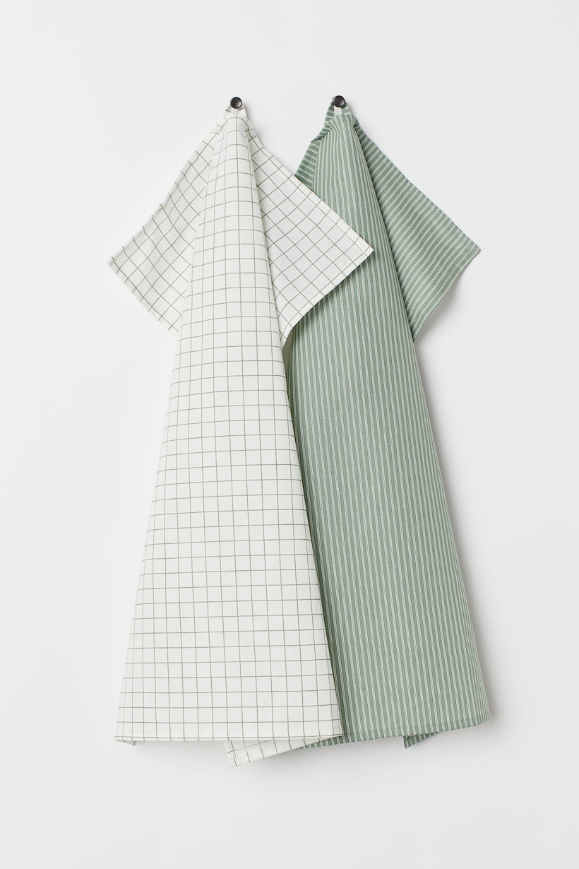 2-pack Tea Towels - Green - Home All | H&M CA
