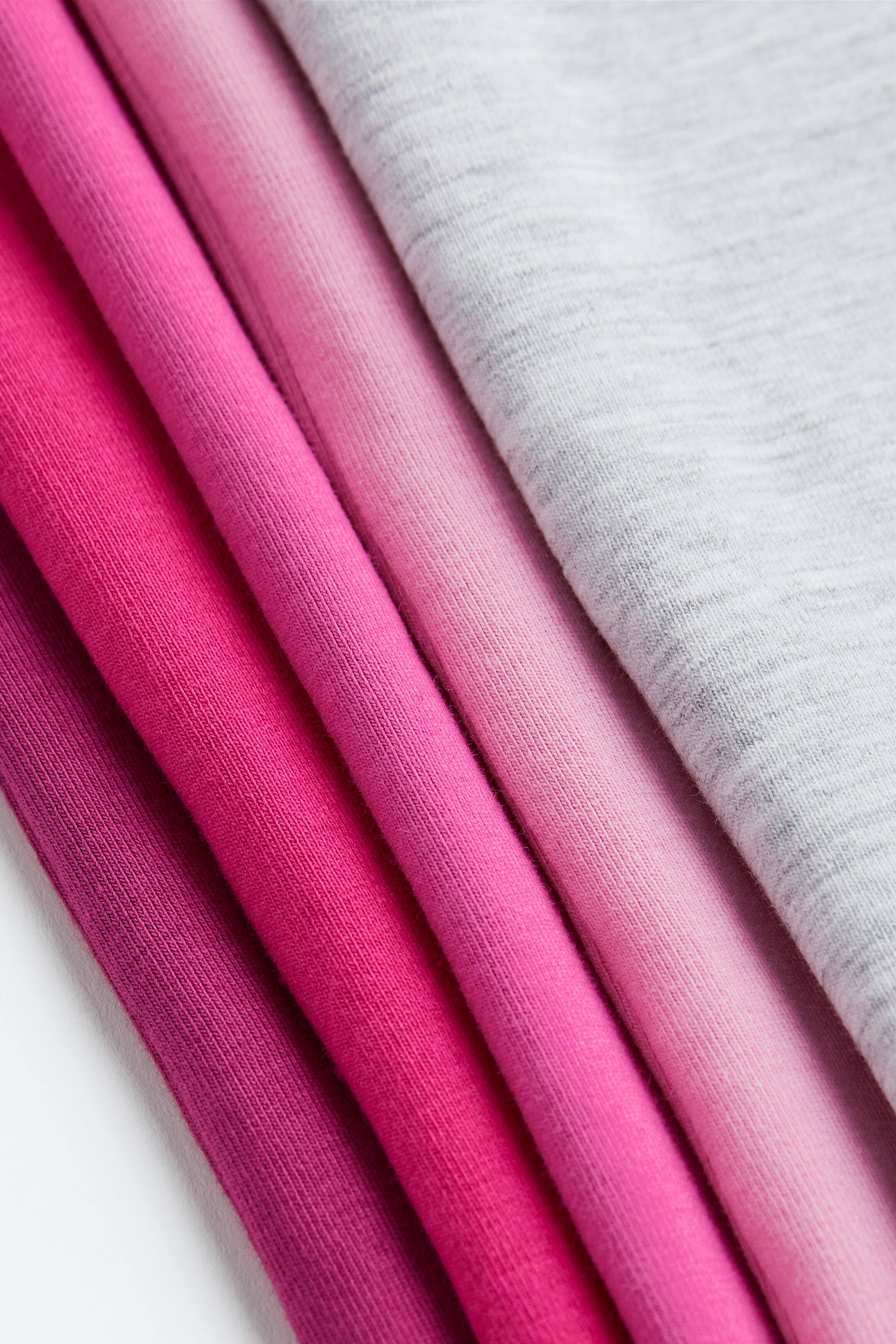 5-pack jersey tops - Pink/Light grey marl - Kids | H&M IE
