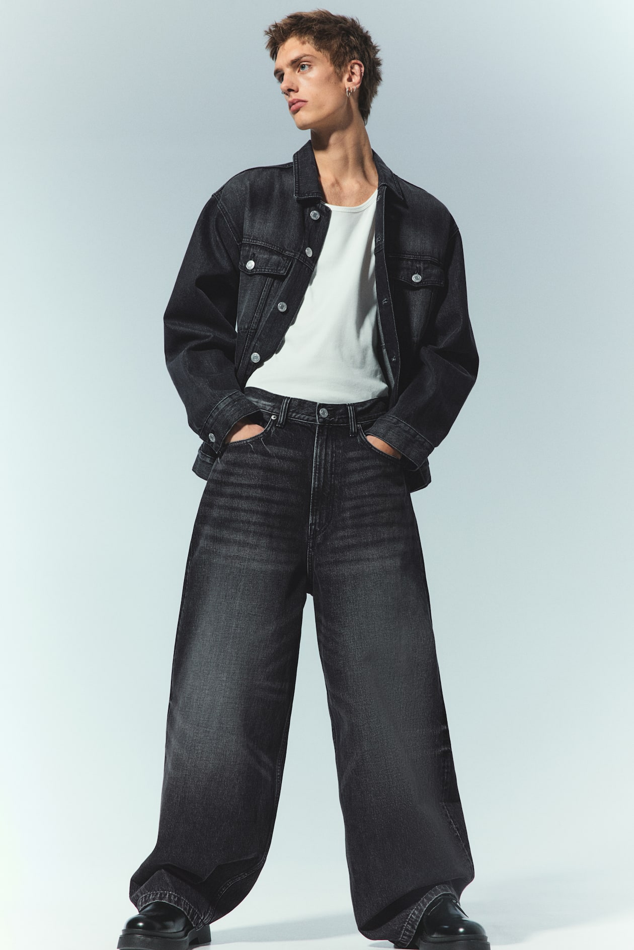 Collins Super Baggy Jeans - Denim black - Men | H&M US