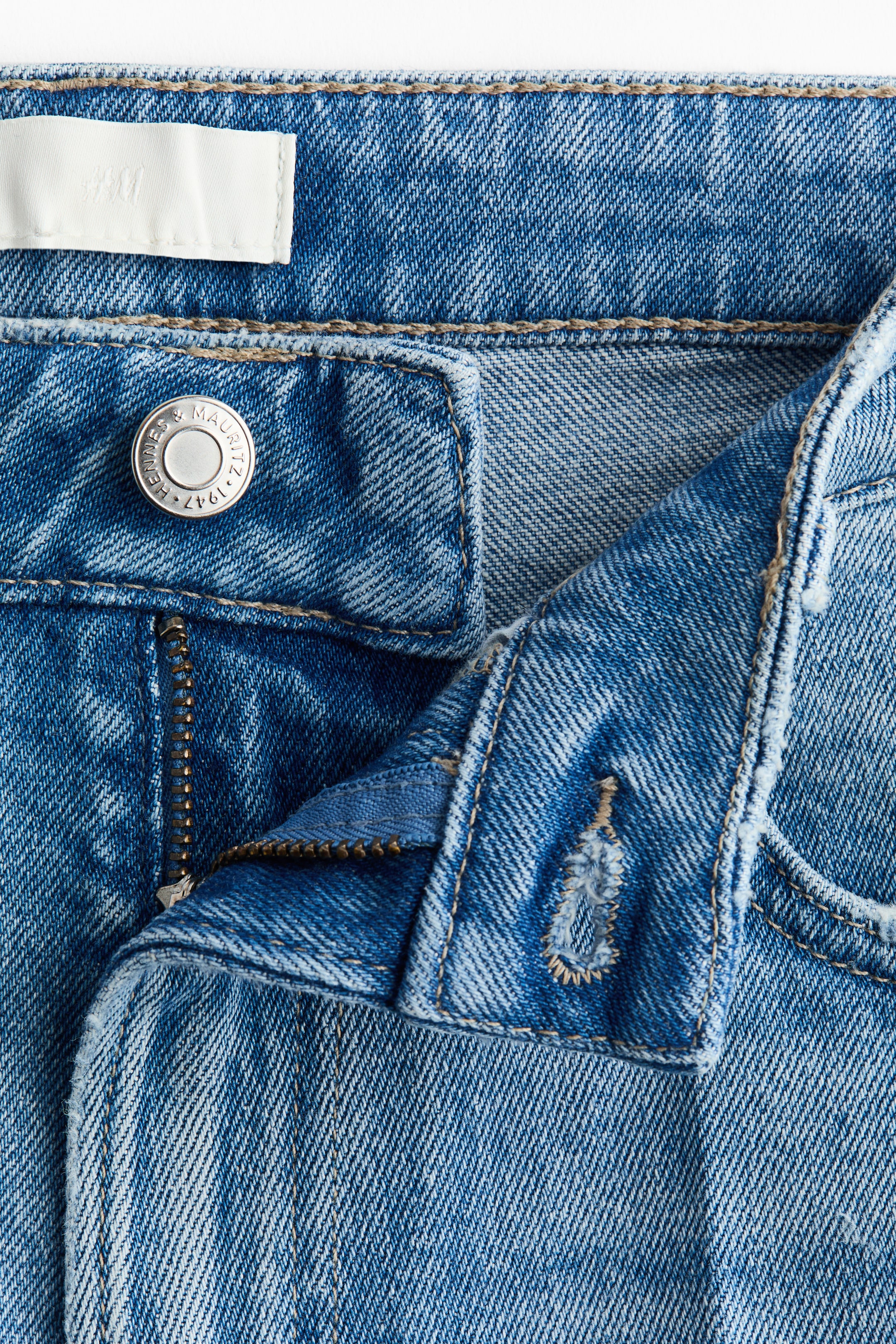 Women's Light denim blue High-Rise Slim Straight Ankle Jeans | H&M CA