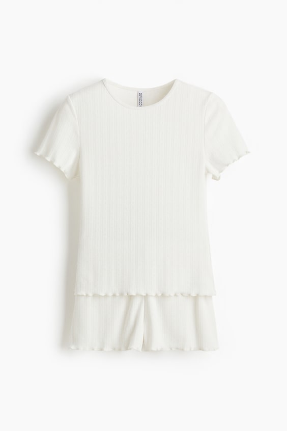 Women's White Pointelle Pajamas | H&M US
