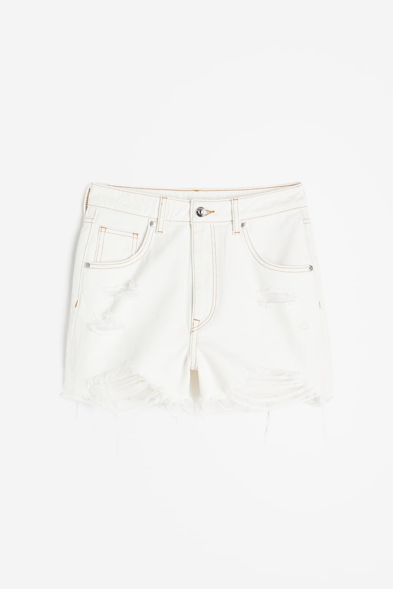 Shorts de talle alto - Blanco - Ladies | H&M MX
