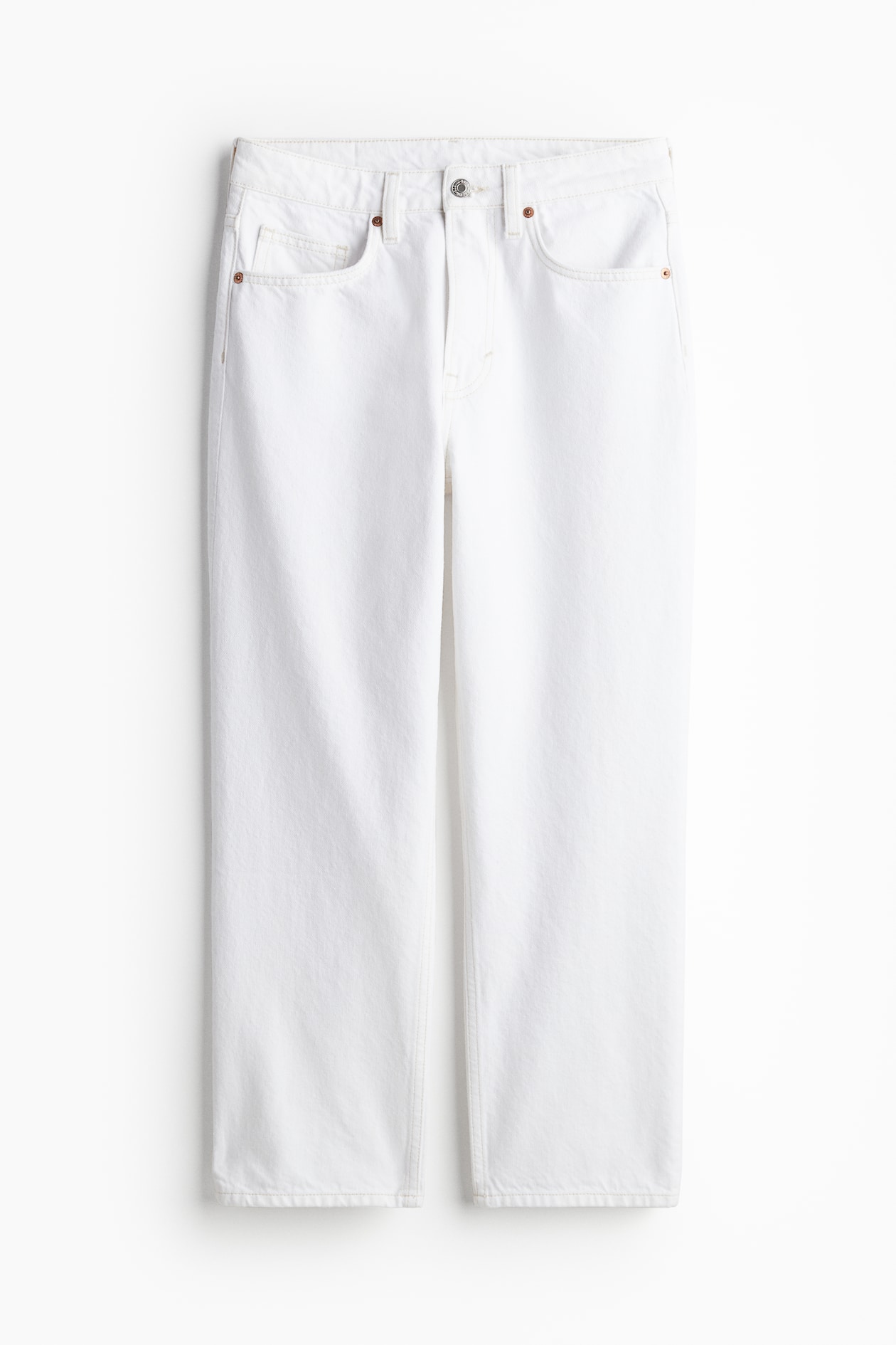 Straight High Cropped Jeans - Blanco - MUJER | H&M ES