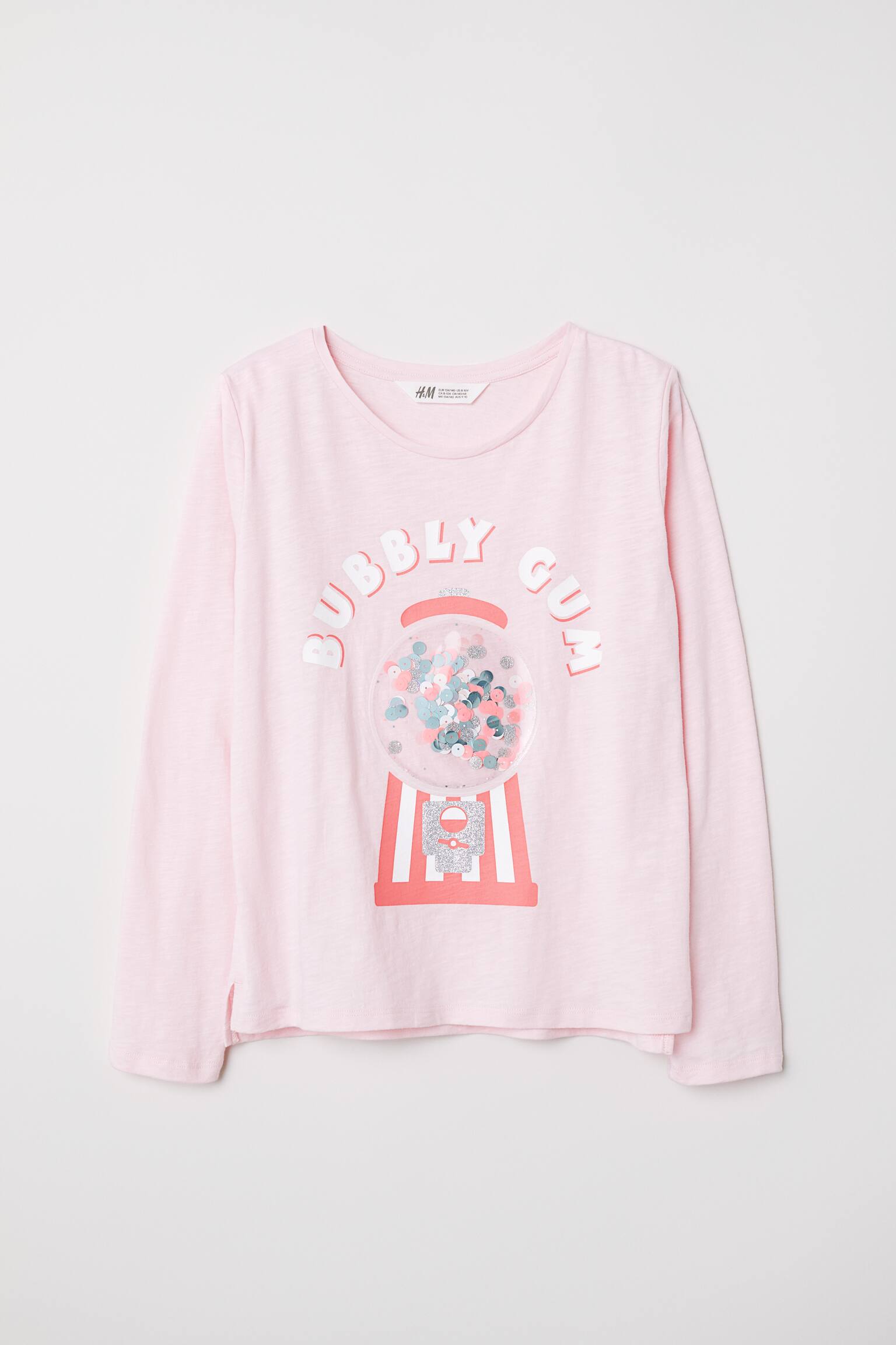 Aplikeli Üst - Açık pembe/Bubbly Gum - ÇOCUK | H&M TR
