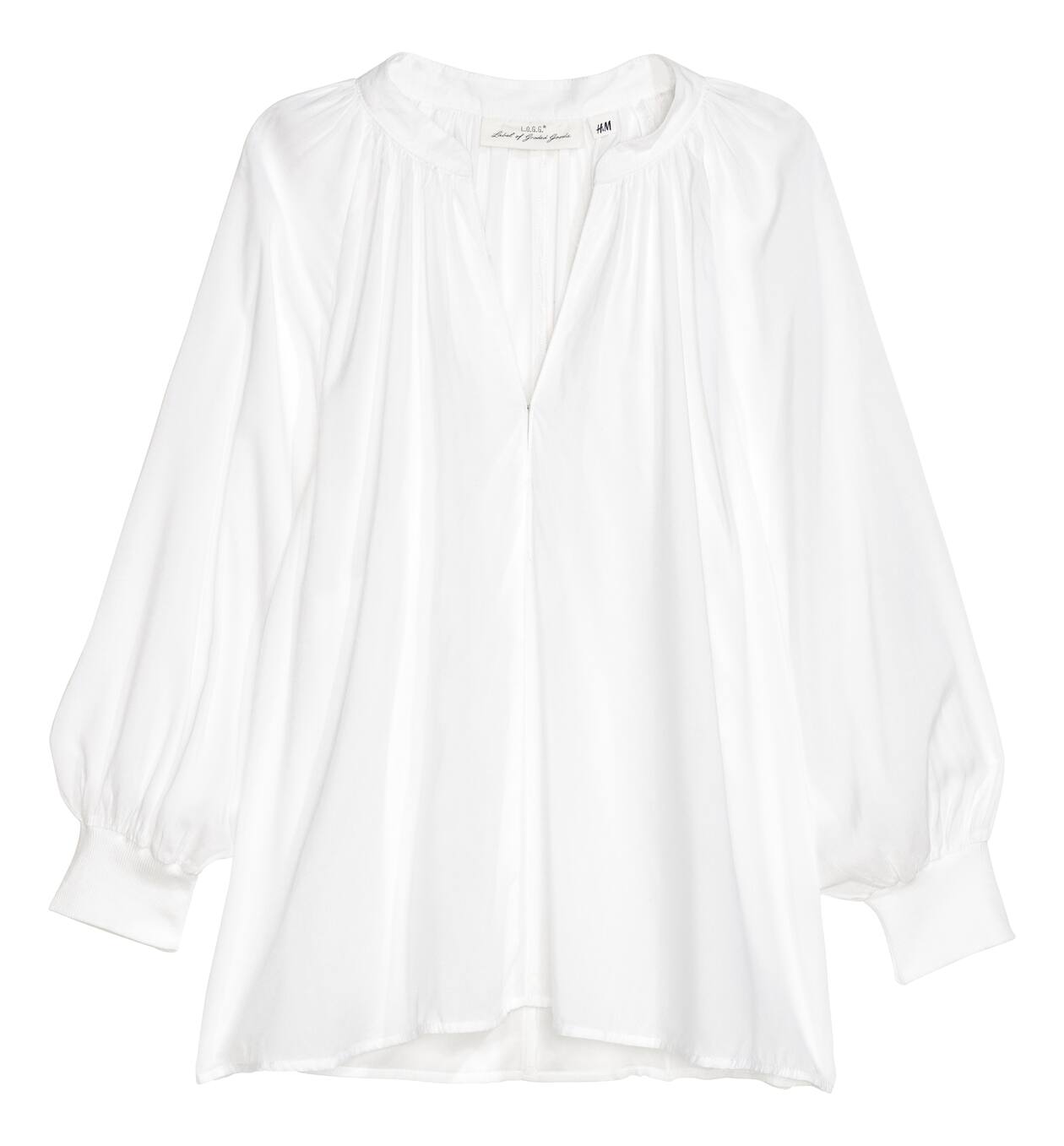 Modal blouse - V-neck - 3/4 sleeve - White - Ladies | H&M IE