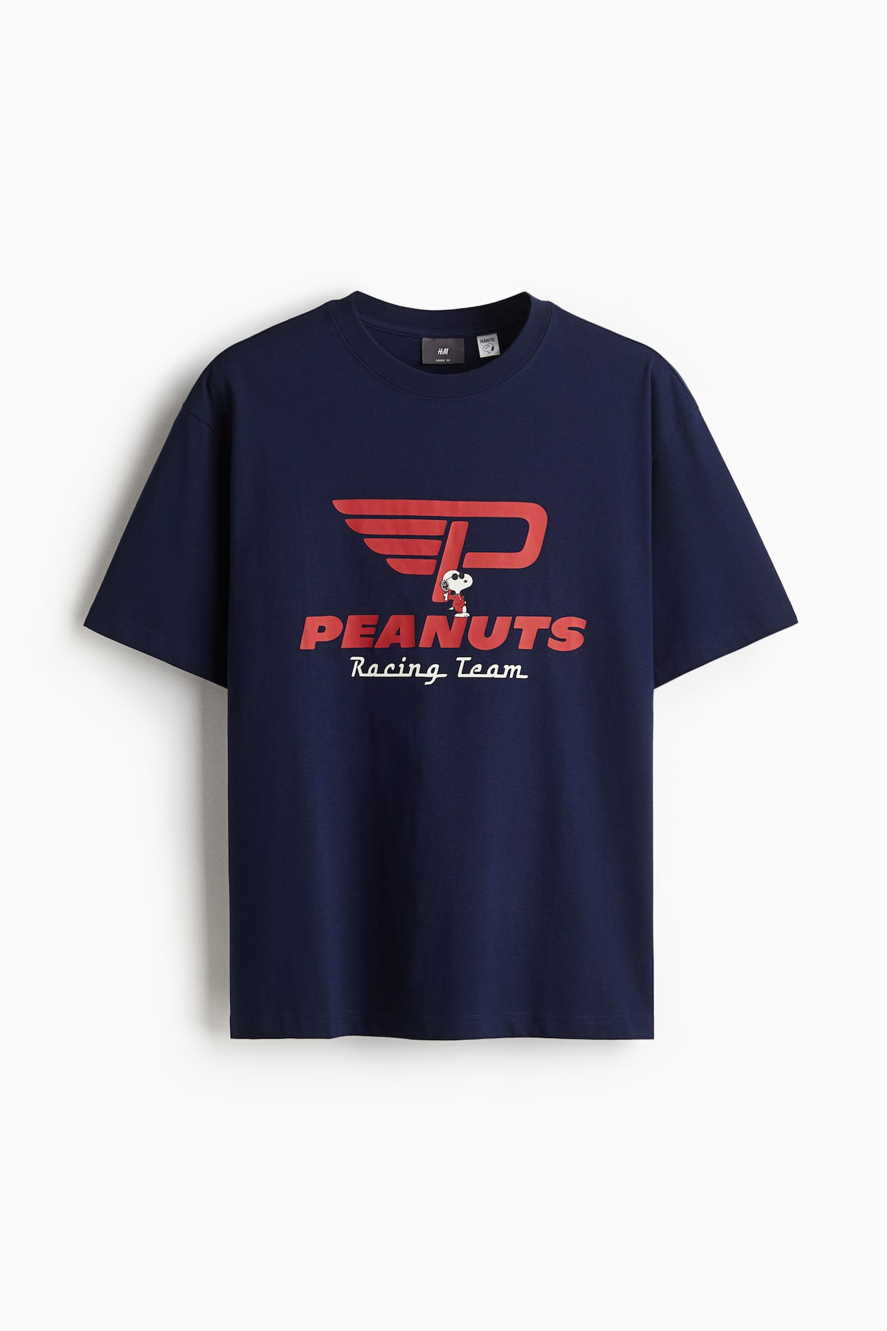 Loose Fit Printed T-shirt - Navy blue/Peanuts - Men | H&M IN