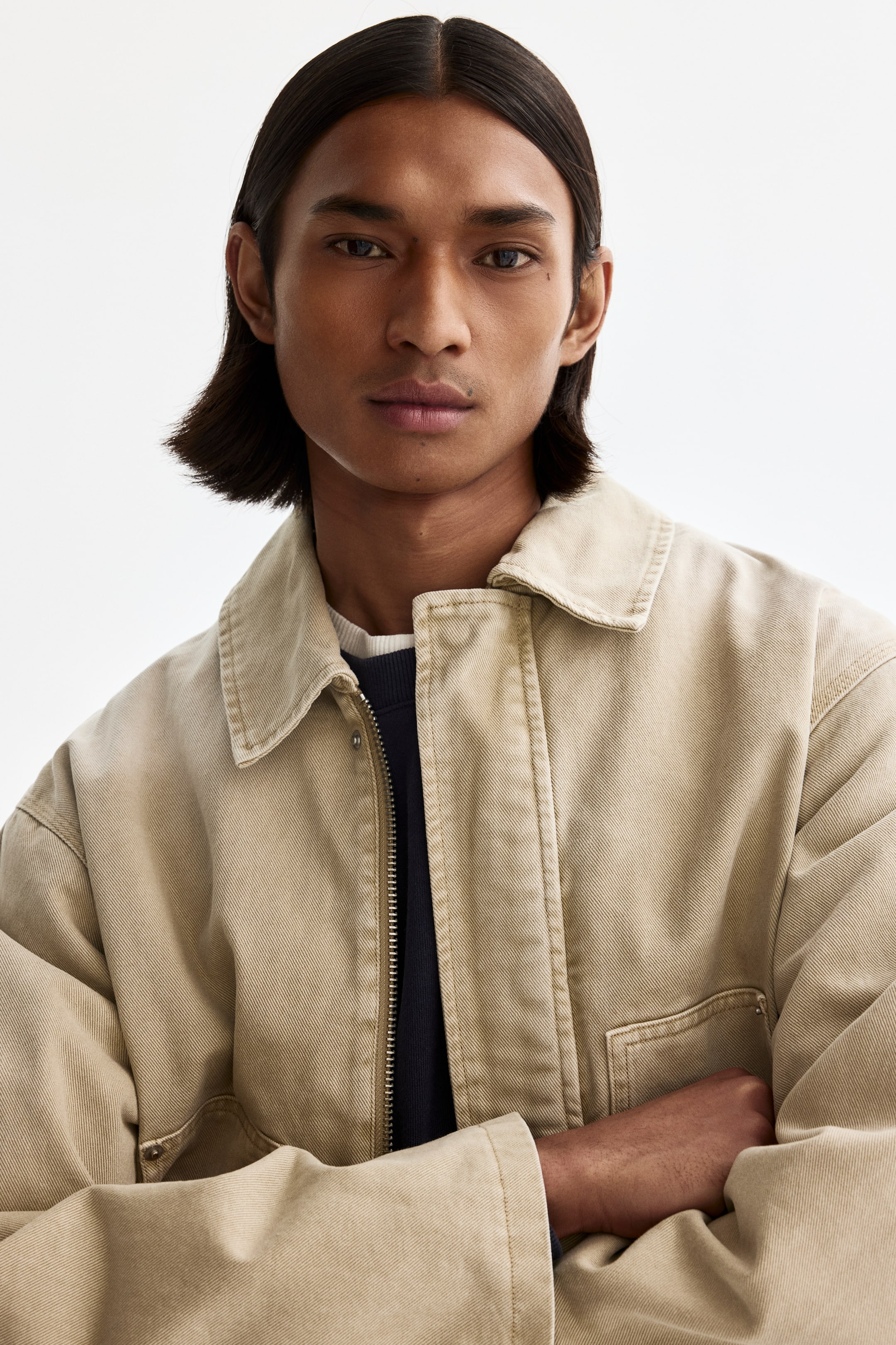 Short Workwear Jacket - Beige - Men | H&M US