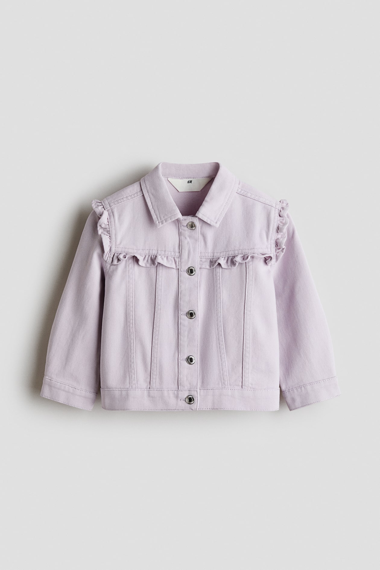 Lilac Frill-trimmed twill jacket for kids | H&M GB