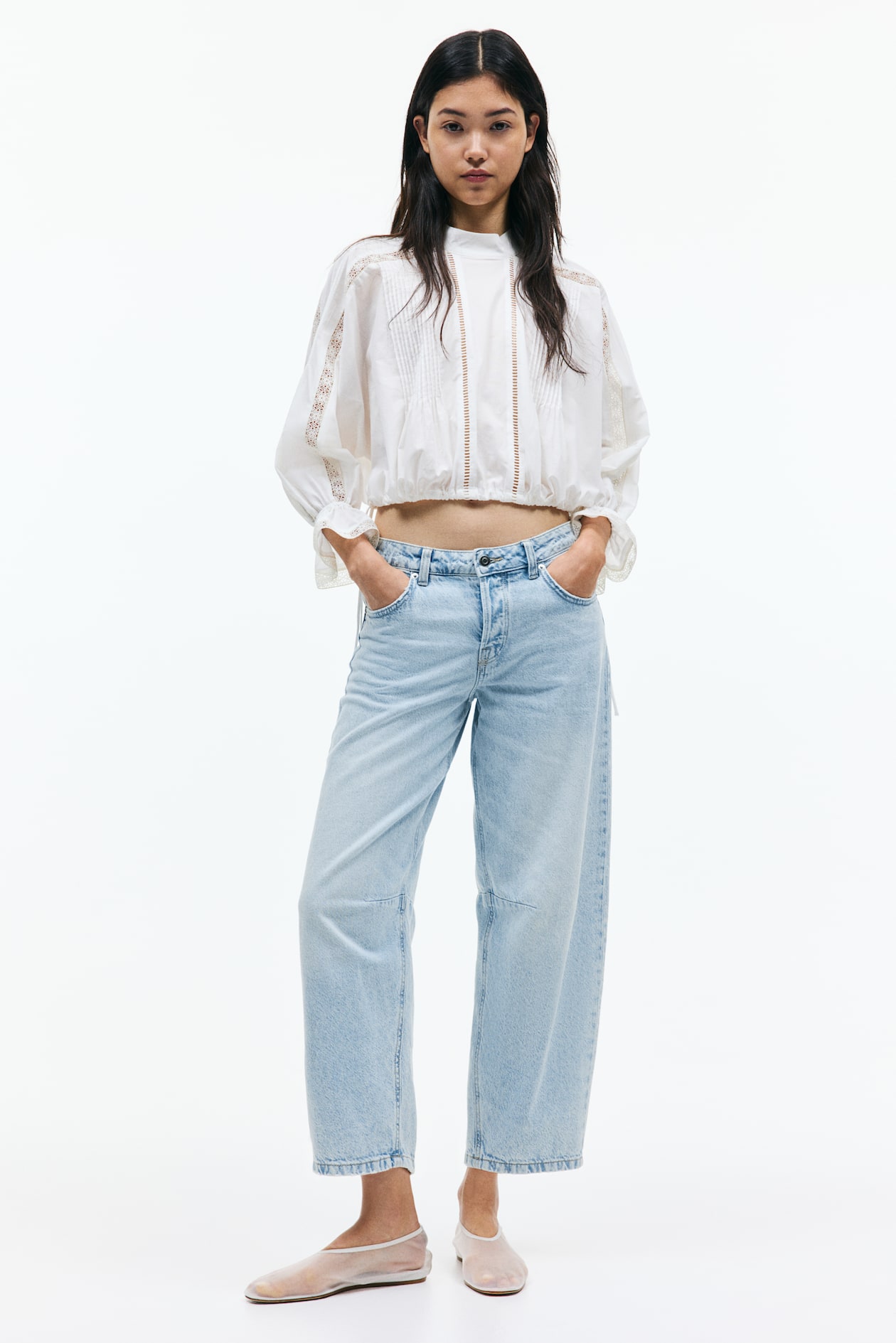 Barrel Regular Cropped Jeans - Licht denimblauw - DAMES | H&M BE