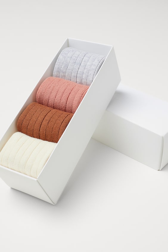 4-pack Socks with Box - Powder pink - Kids | H&M US